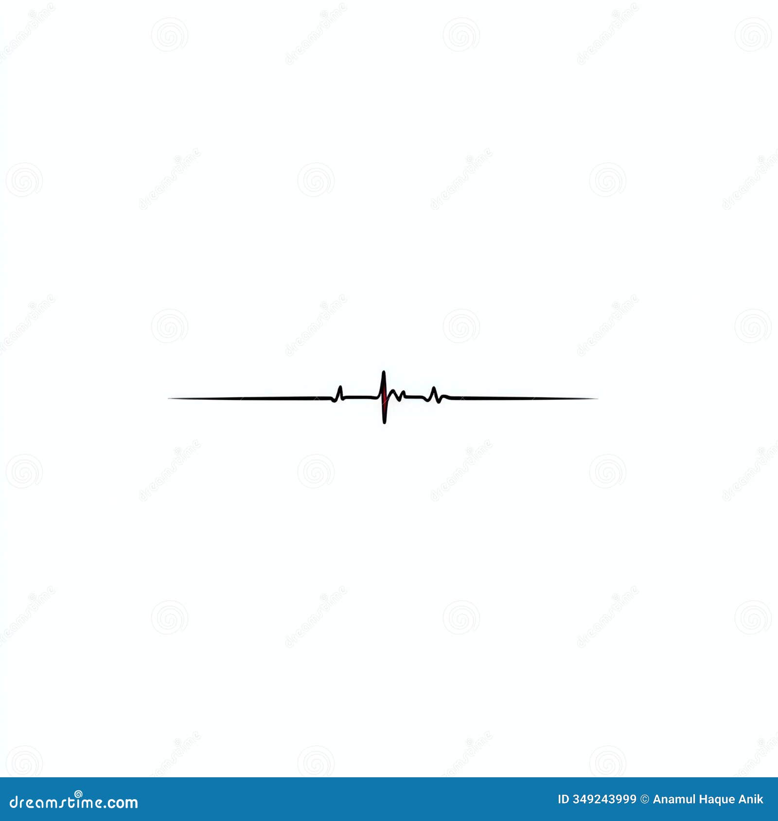 Simple Black and White Illustration of a Heart Beat Stock Illustration ...