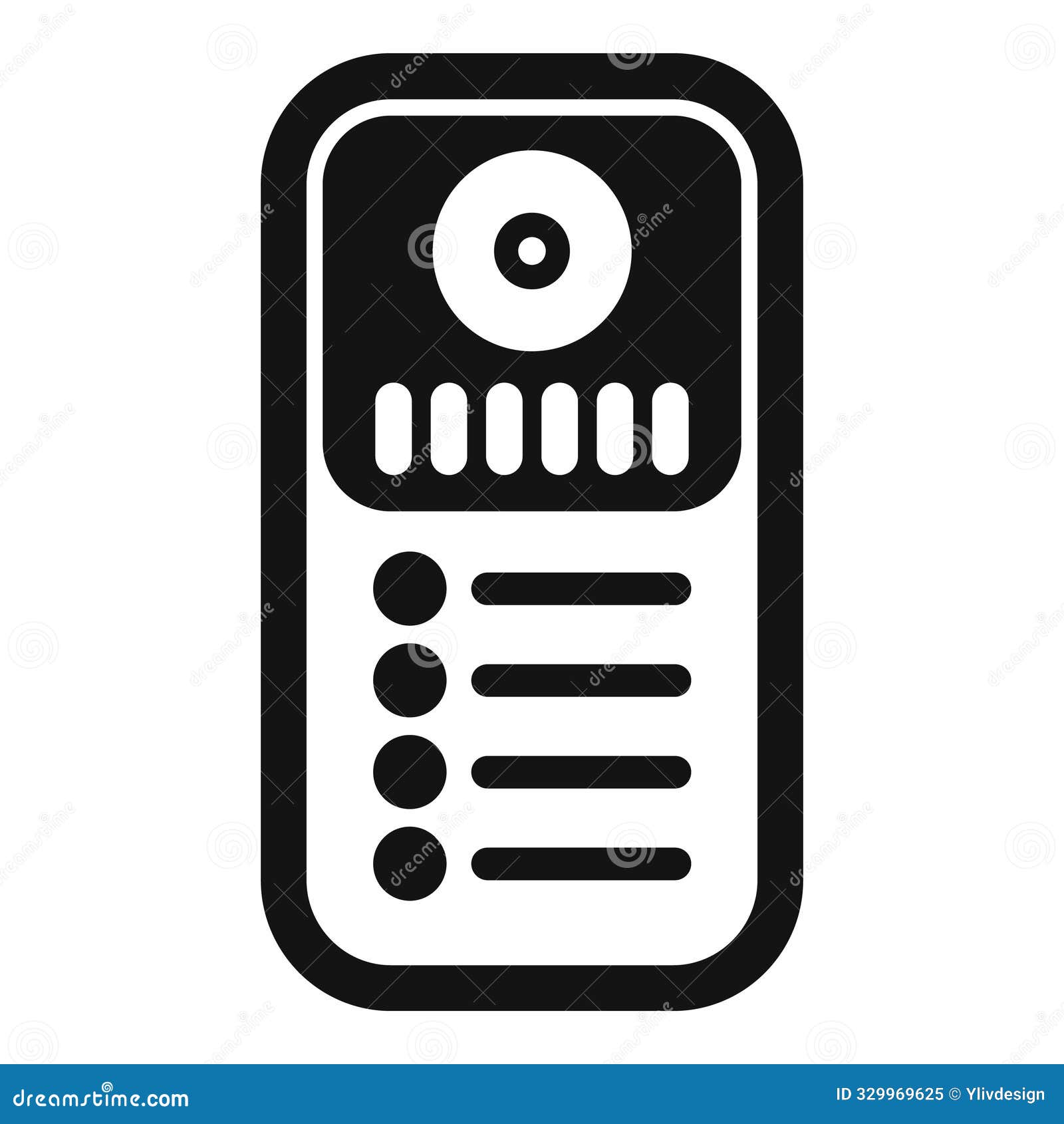 Simple Black and White Intercom Icon Showing Security Stock ...