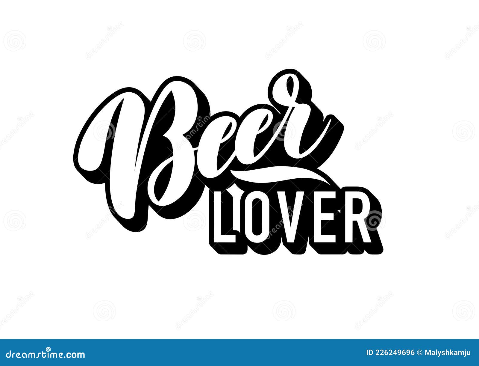 Simple Black and White Lettering Beer Lover Logo Stock Vector ...