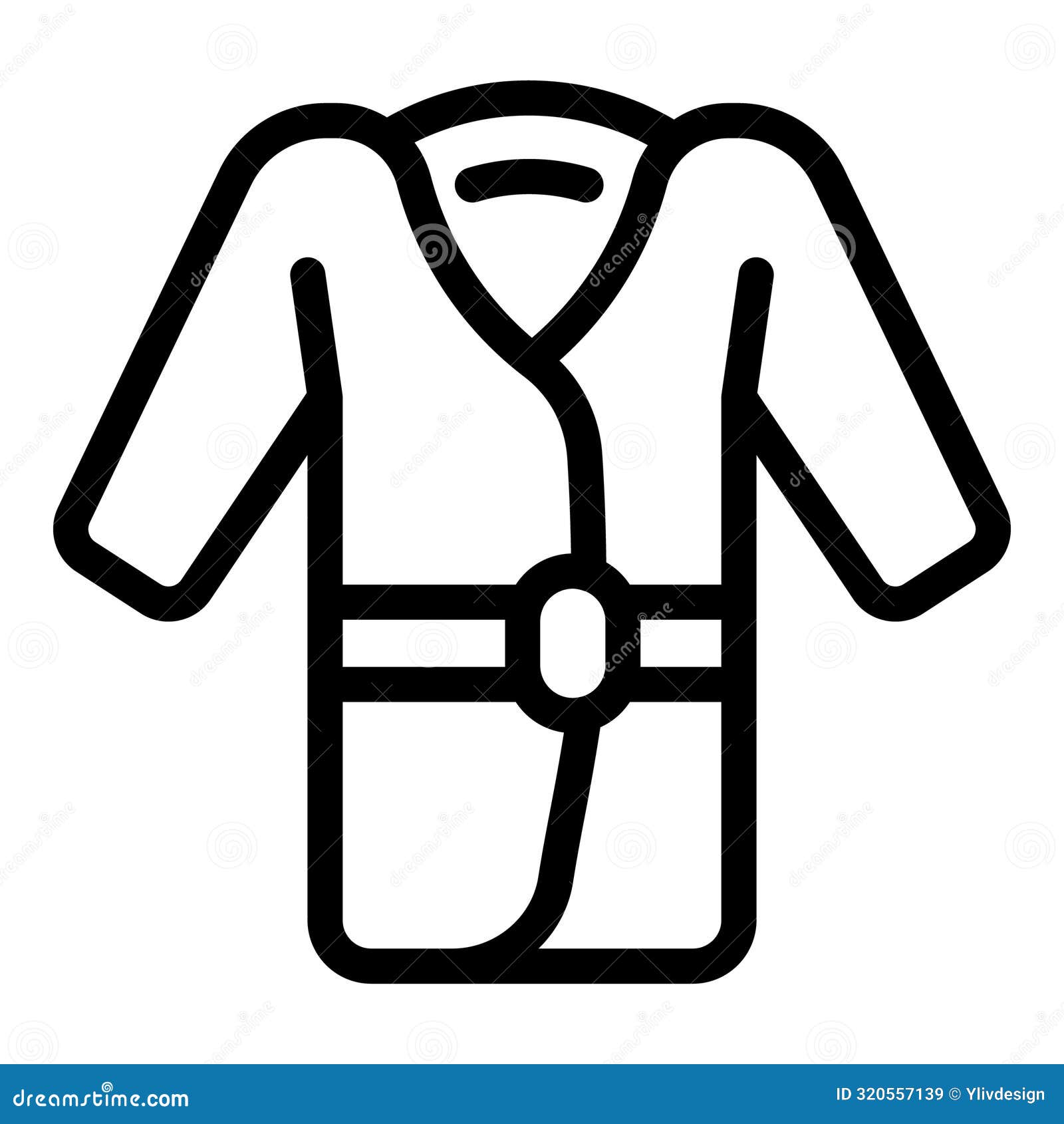 Simple Black and White Line Art Icon of a Bathrobe Suitable for Various Applications Stock ...