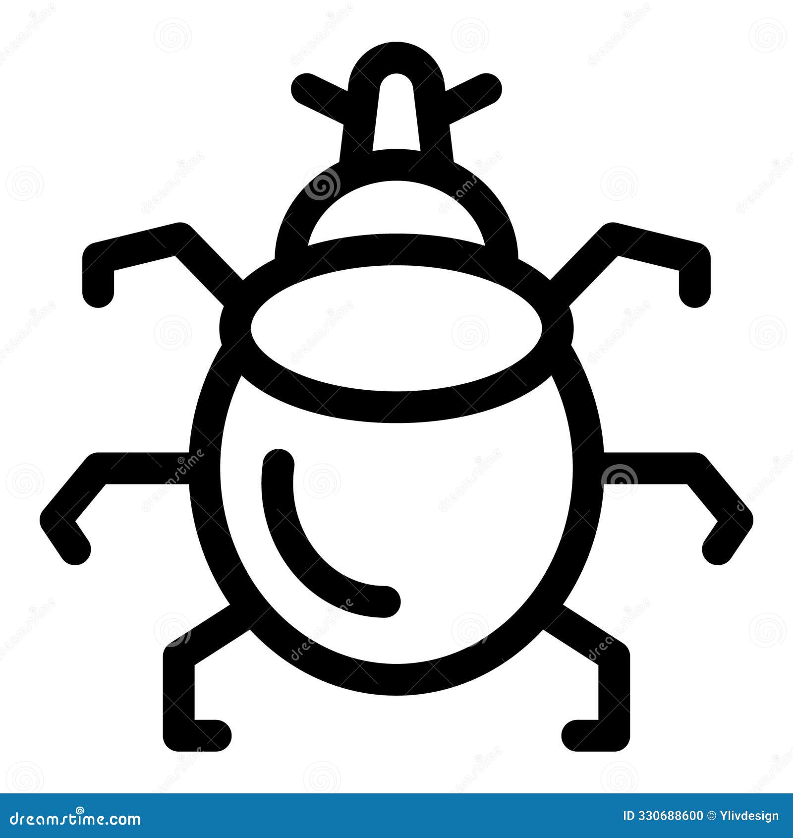 Black and White Line Art Icon of a Bug Crawling Stock Illustration ...