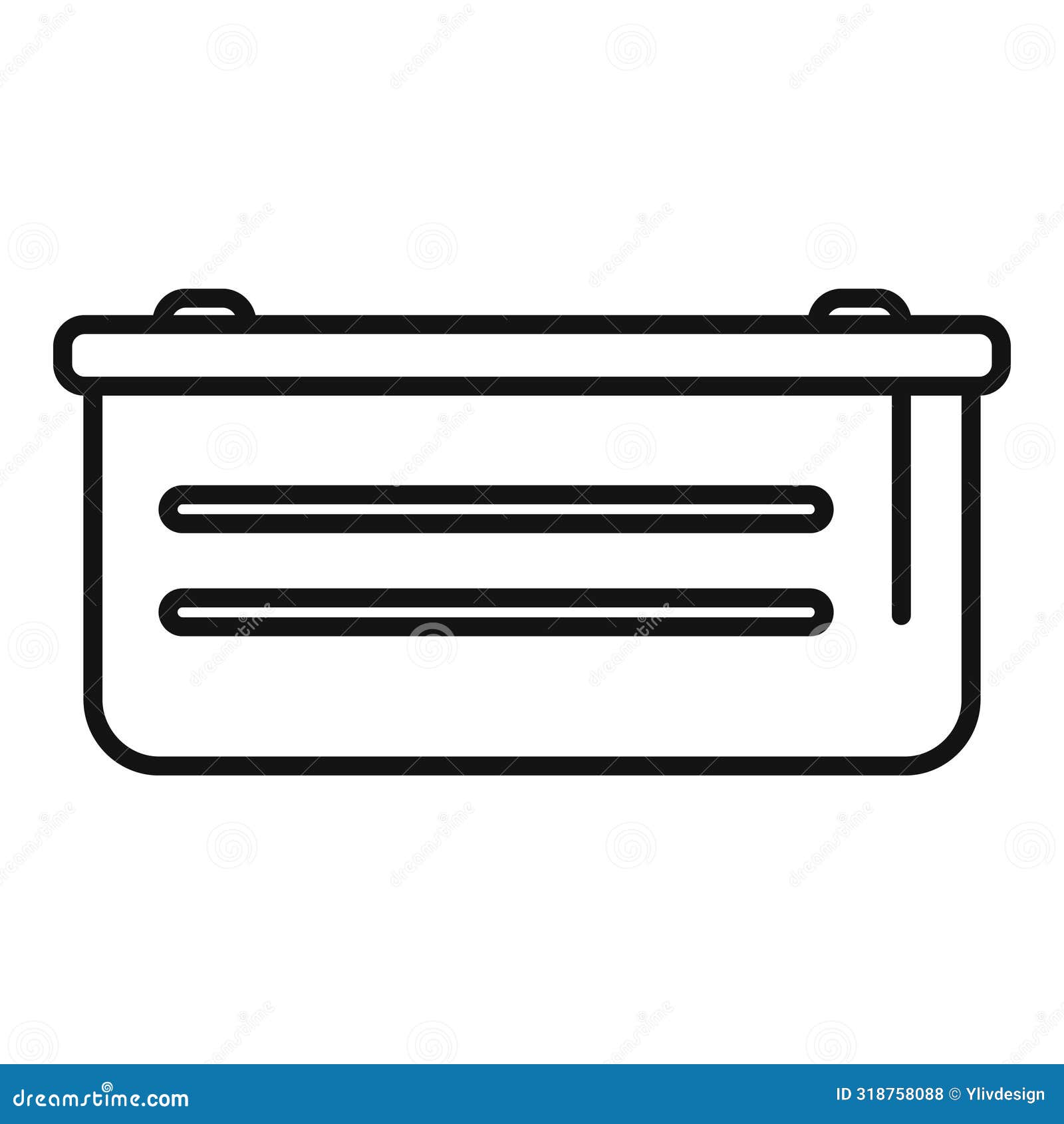 Line Art Illustration of a Container Stock Vector - Illustration of ...