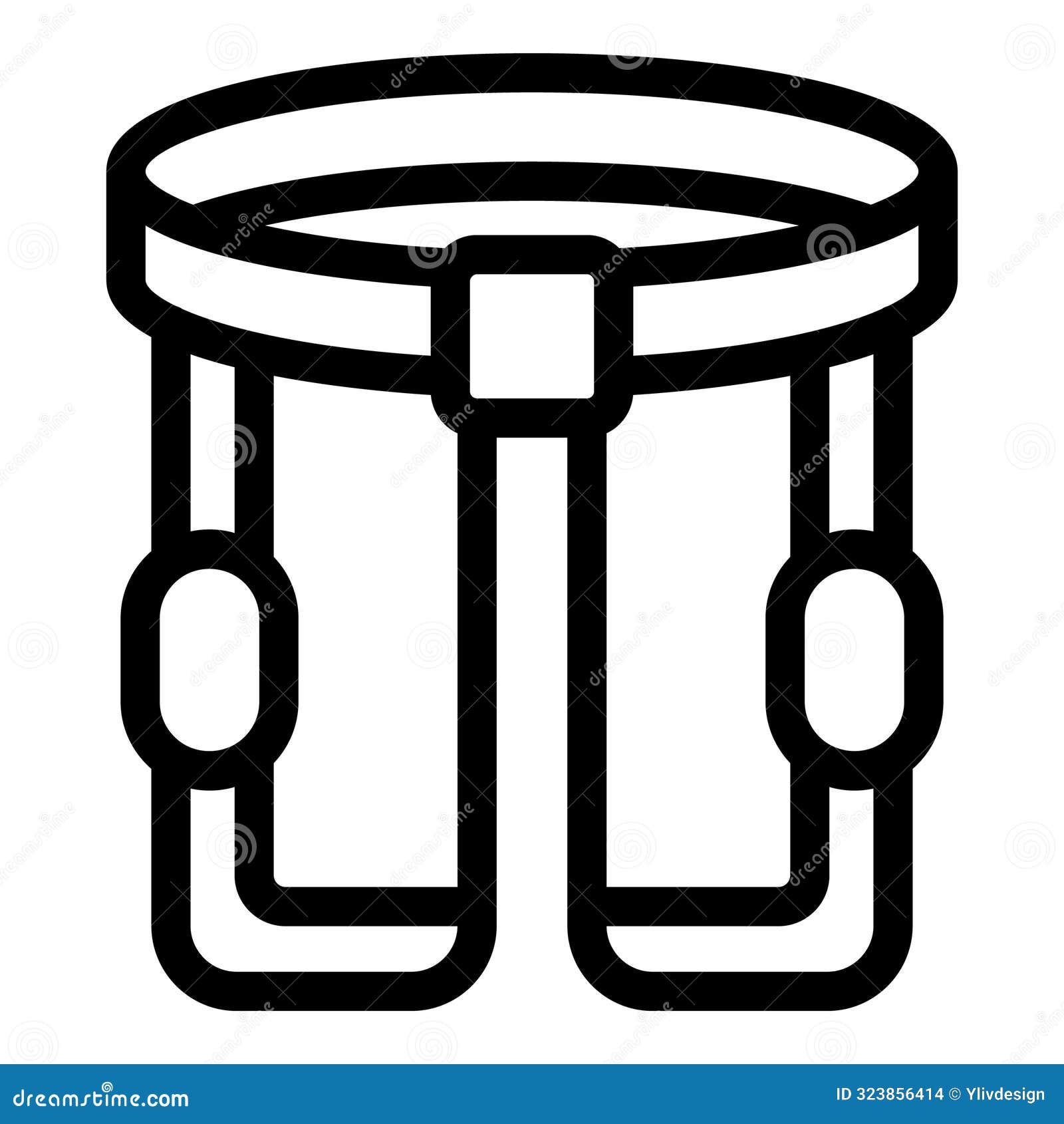 Simple Black and White Line Drawing of a Climbing Harness Stock ...
