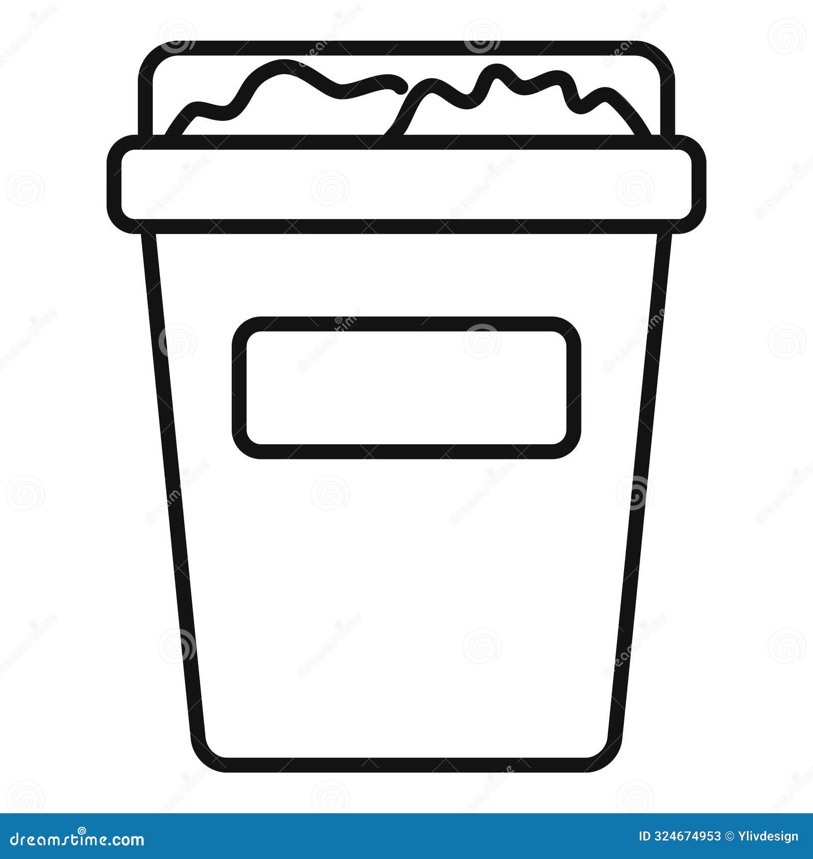 Full Trash Can with Label is Overflowing with Garbage Stock ...