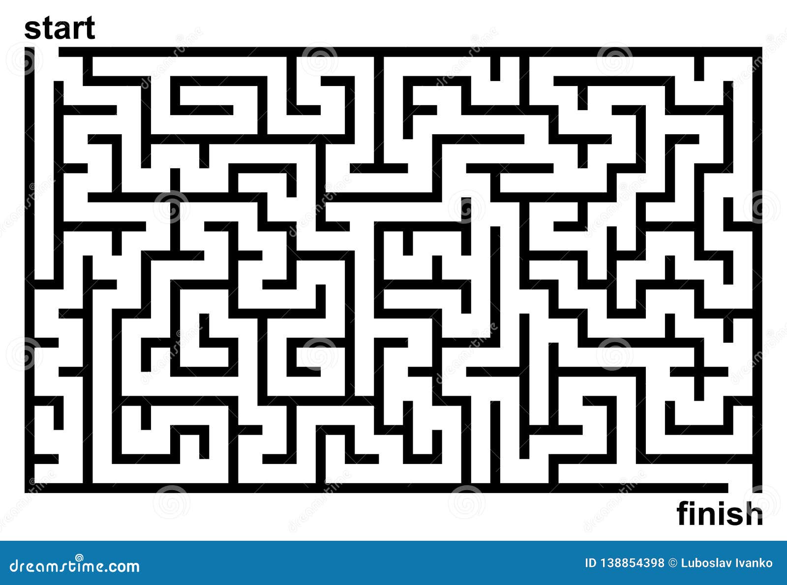 Simple Black and White Maze Stock Vector - Illustration of maze, path ...