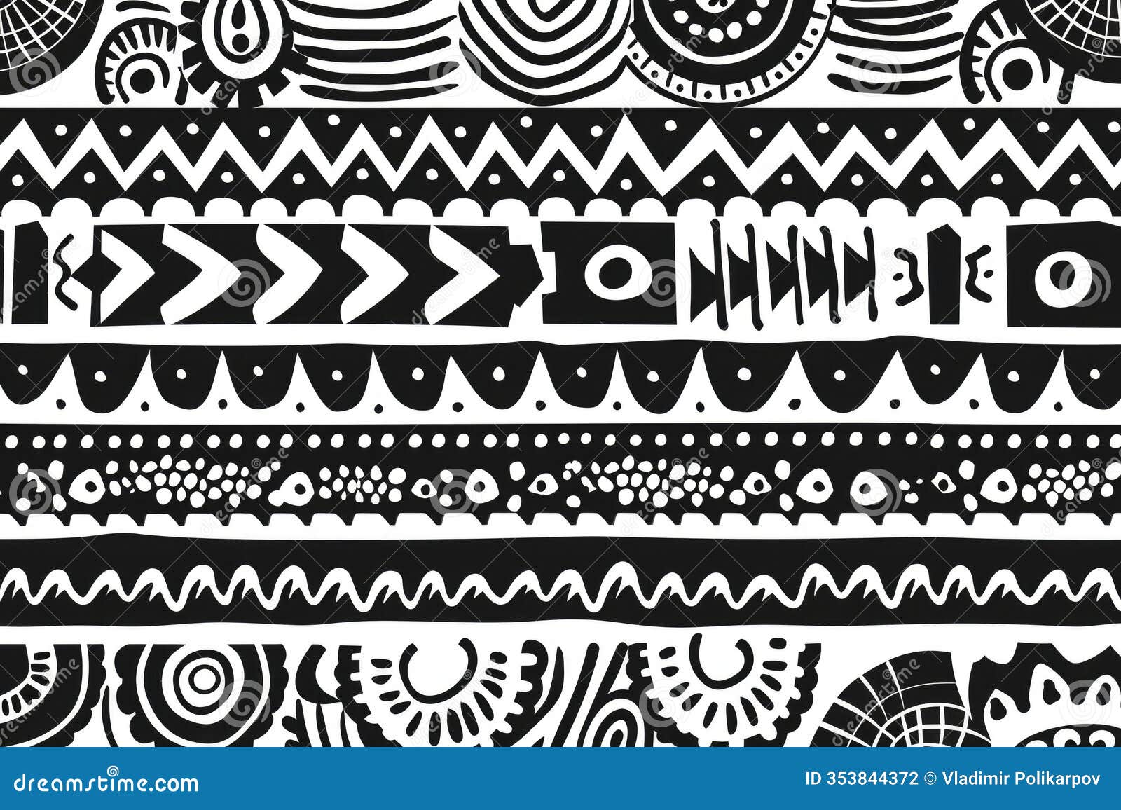 Simple Black and White Pattern Drawing, Versatile for Various Projects ...