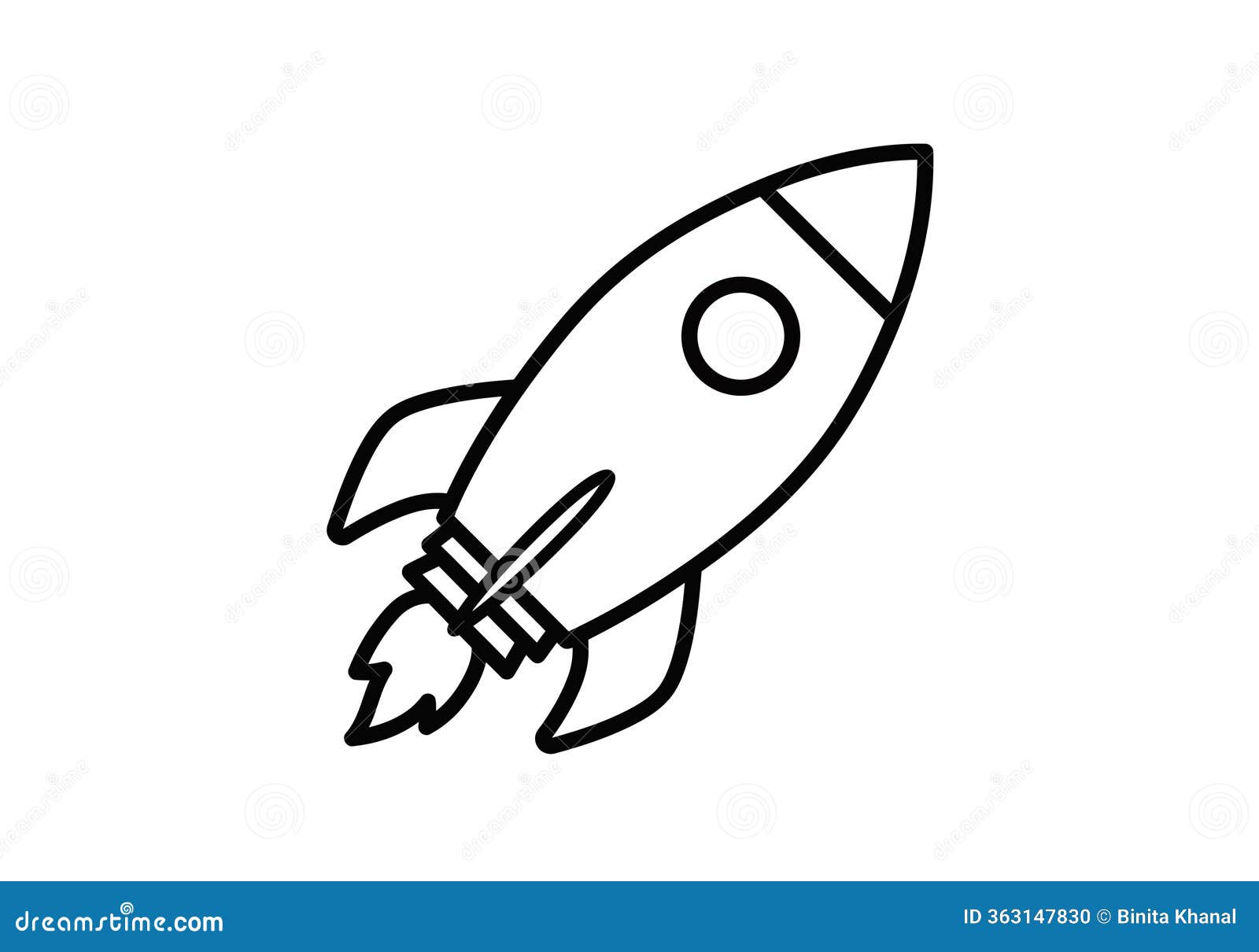 Rocket clipart outline stock vector. Illustration of spaceship - 363147830