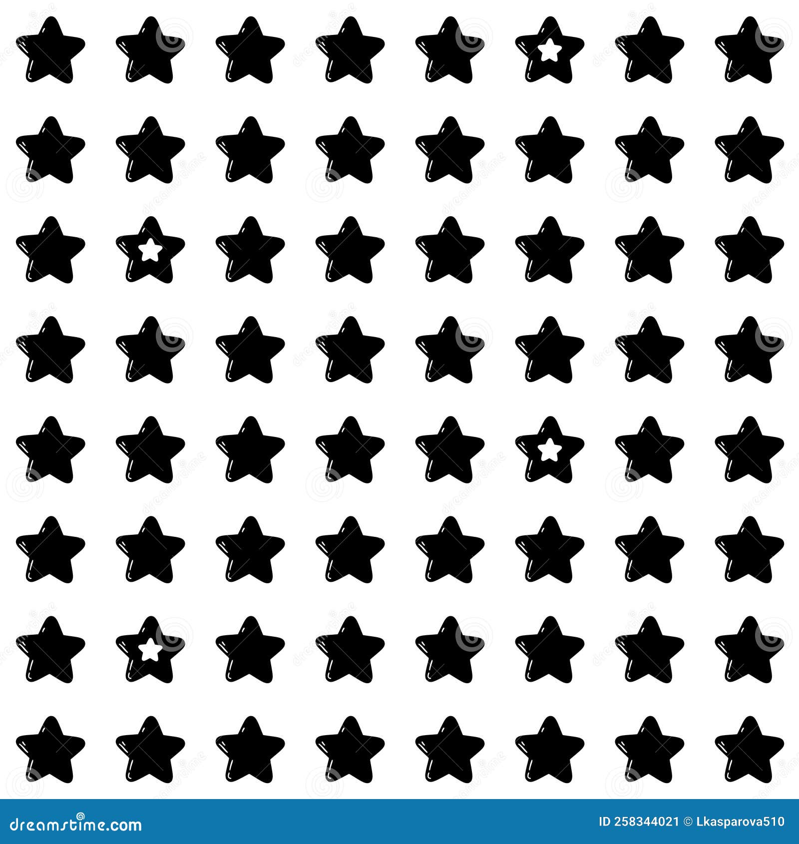 Simple Black and White Seamless Christmas Star Pattern Stock Vector ...