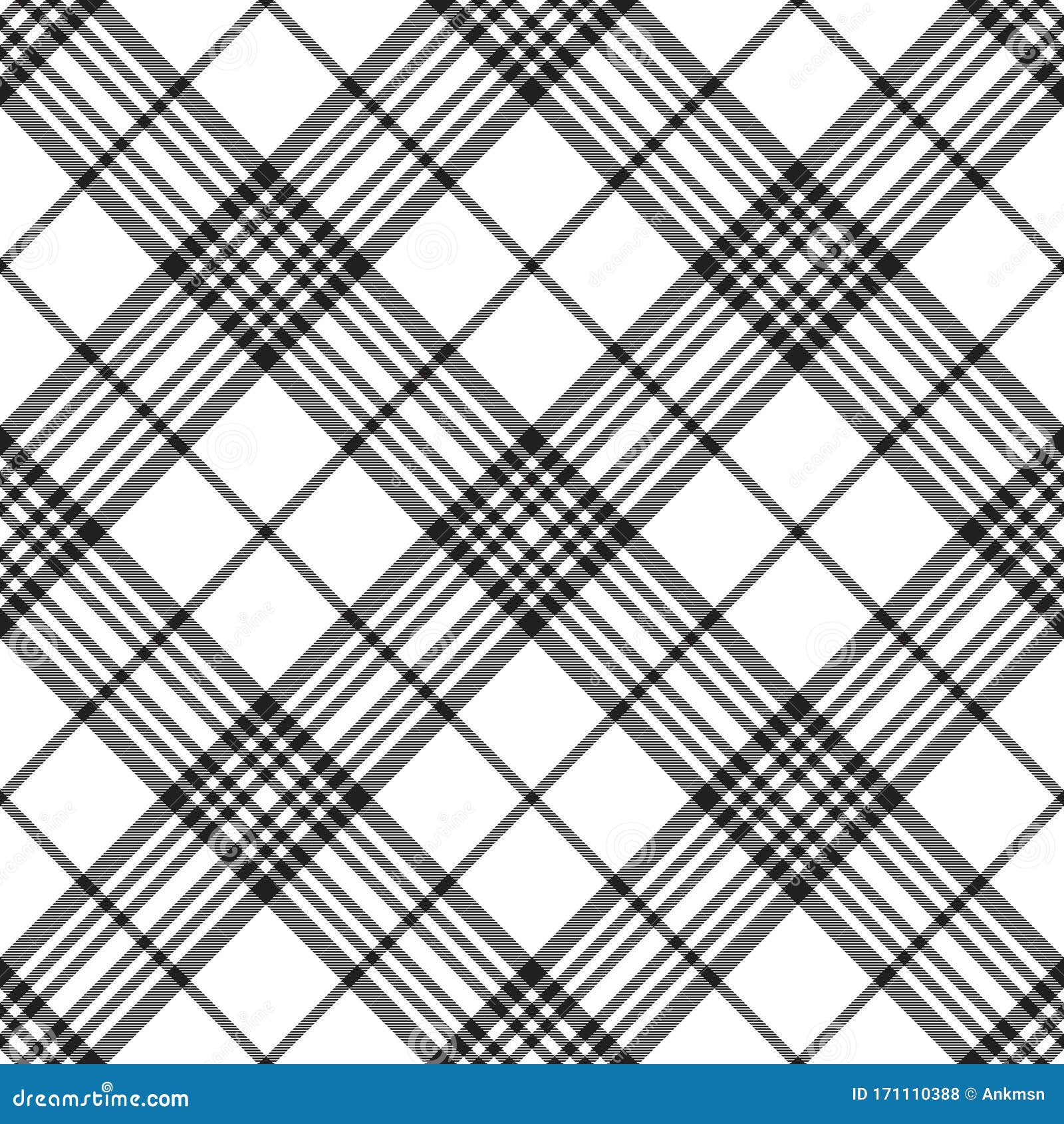 Simple Black White Tartan Seamless Pattern Stock Vector - Illustration ...