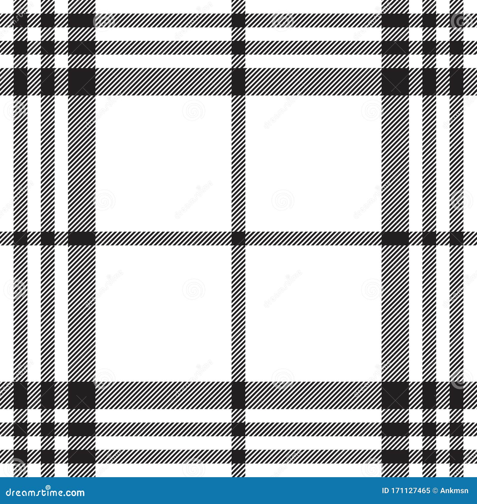 Simple Black White Tartan Seamless Pattern Stock Vector - Illustration ...