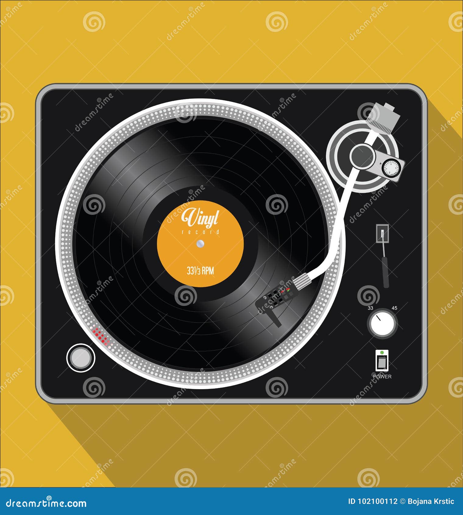 Simple Black and White Turntable Illustration Stock Illustration ...
