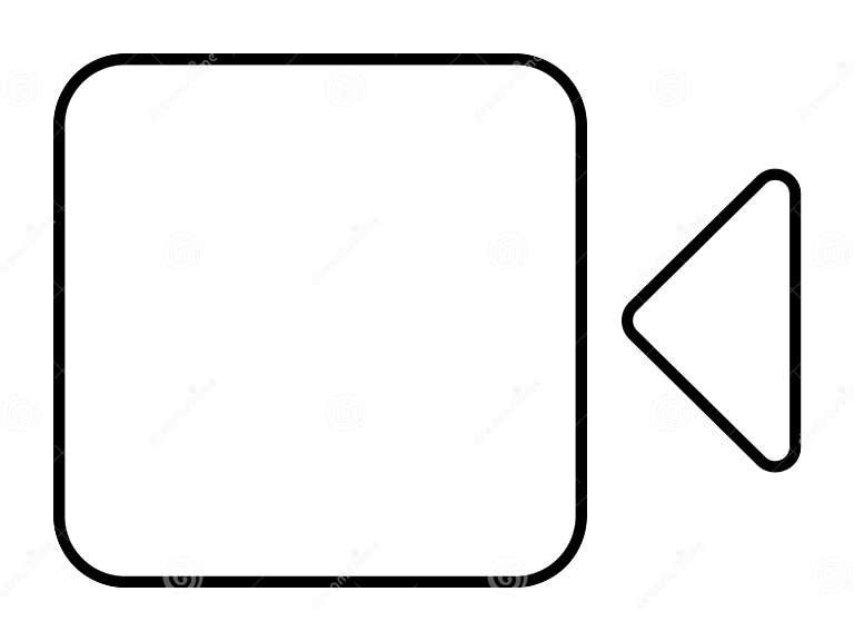 Simple Black and White Vector Camera Icon with Rounded Rectangular Body ...