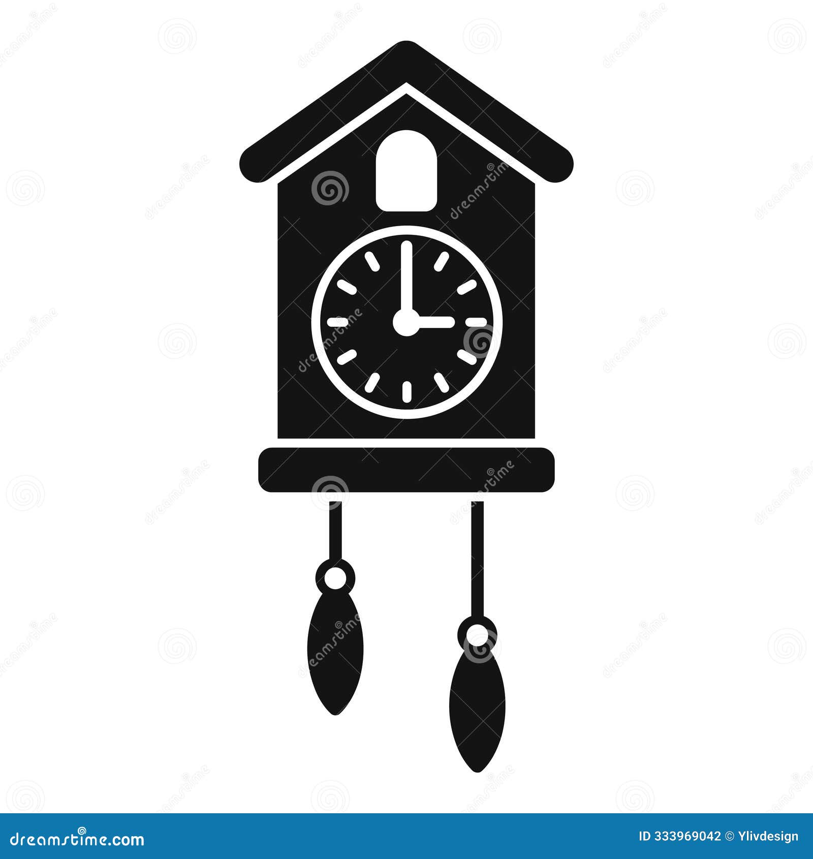 Cuckoo Clock Icon Showing Time Passing Stock Illustration - Illustration of vector, culture ...