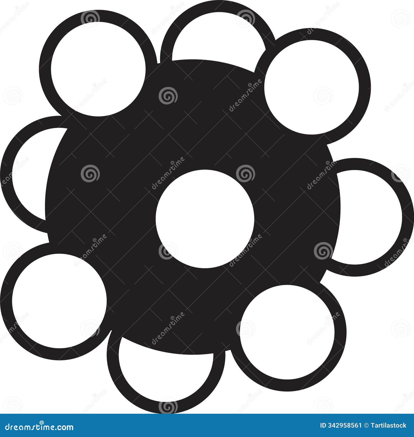 Simple Black and White Vector Illustration of an Atom, with Electrons ...