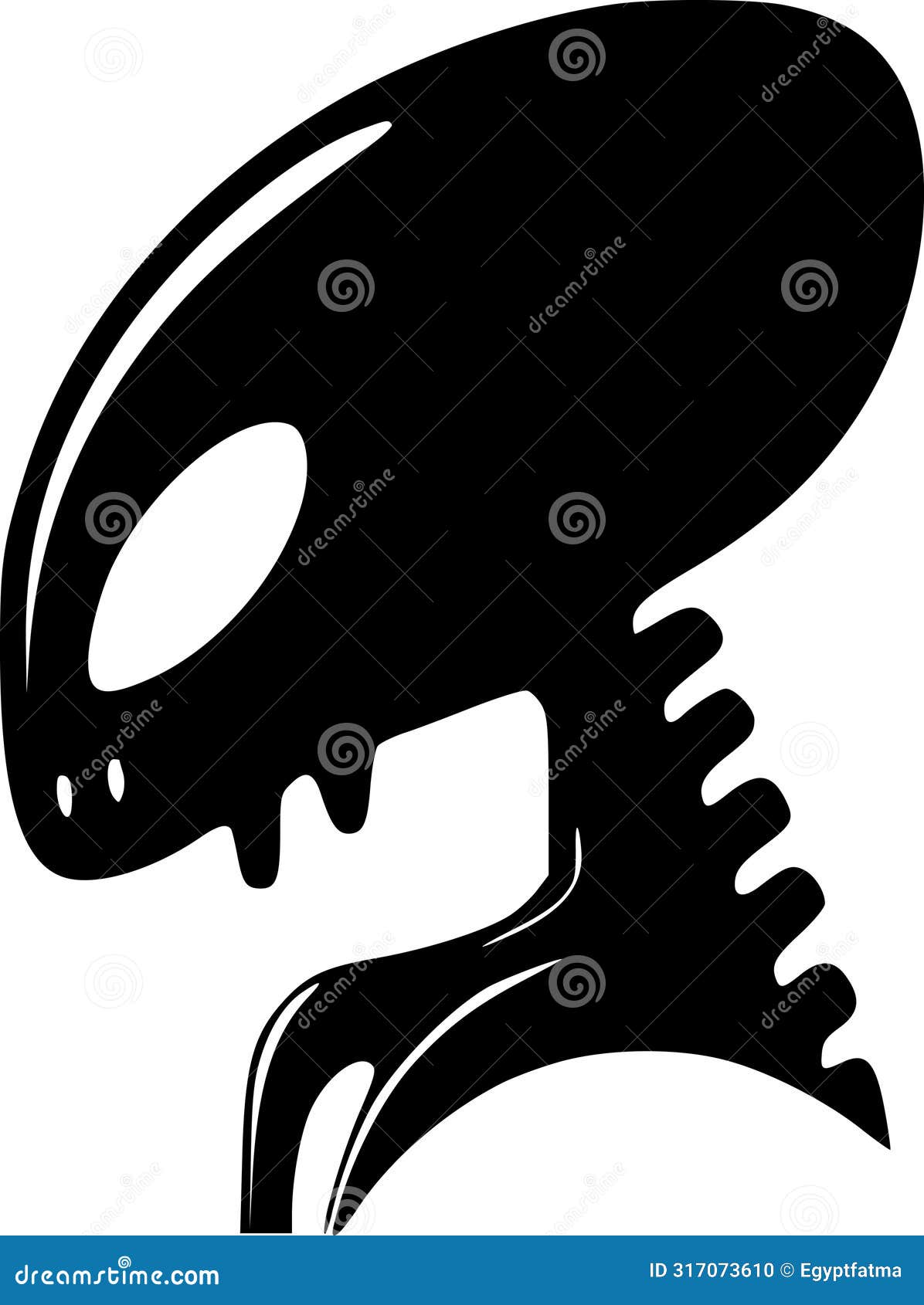 Alien - Black and White Isolated Icon - Vector Illustration Stock ...