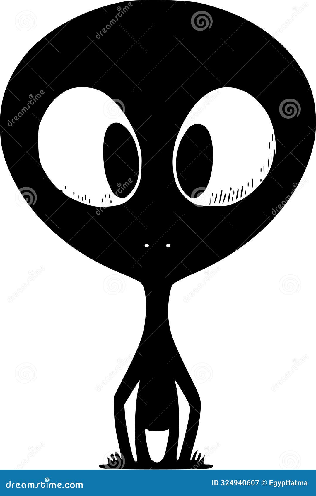 Alien - Black and White Isolated Icon - Vector Illustration Stock ...