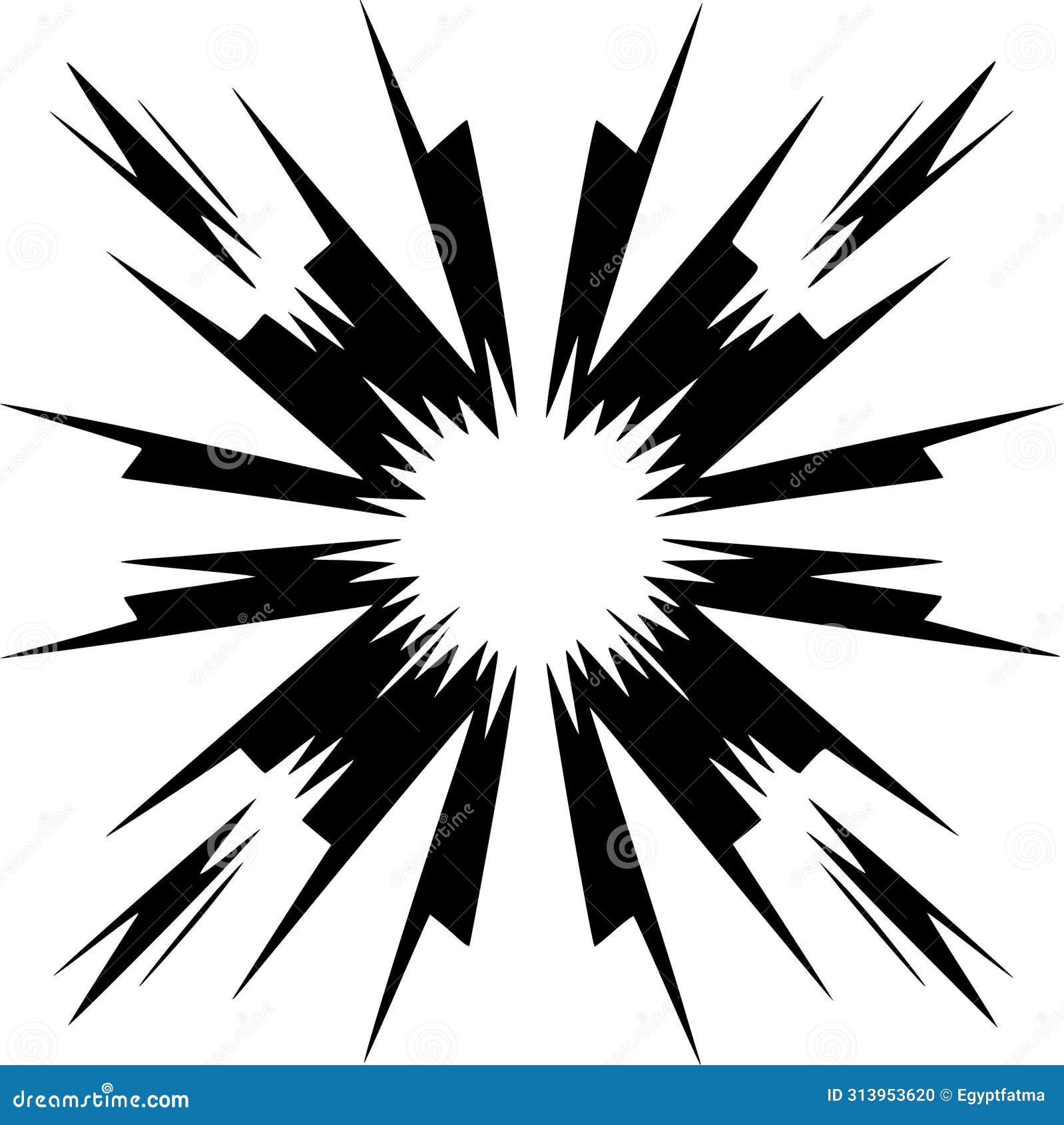 Explosion - Black and White Vector Illustration Stock Illustration ...
