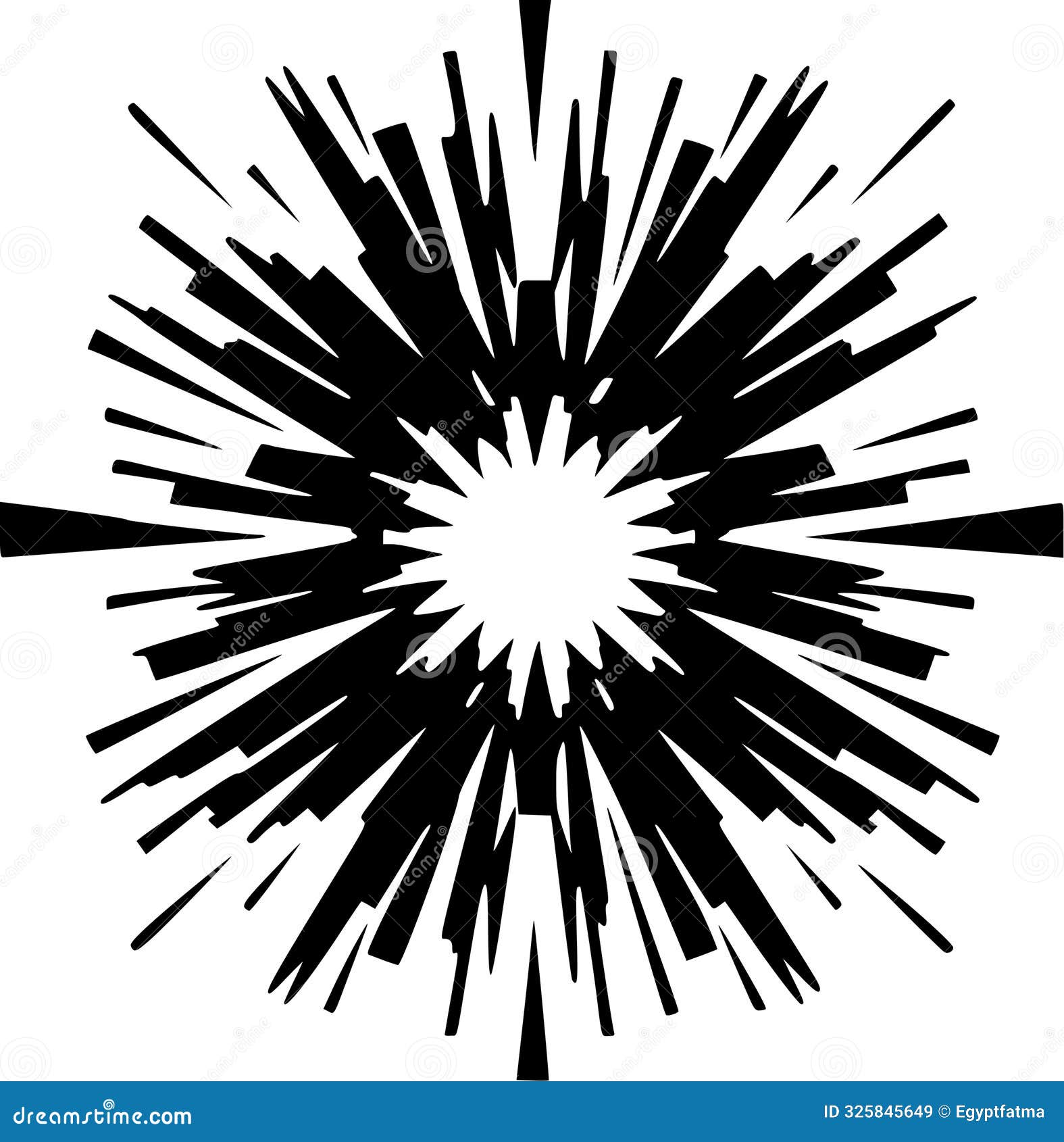 Explosion - Black and White Vector Illustration Stock Illustration ...