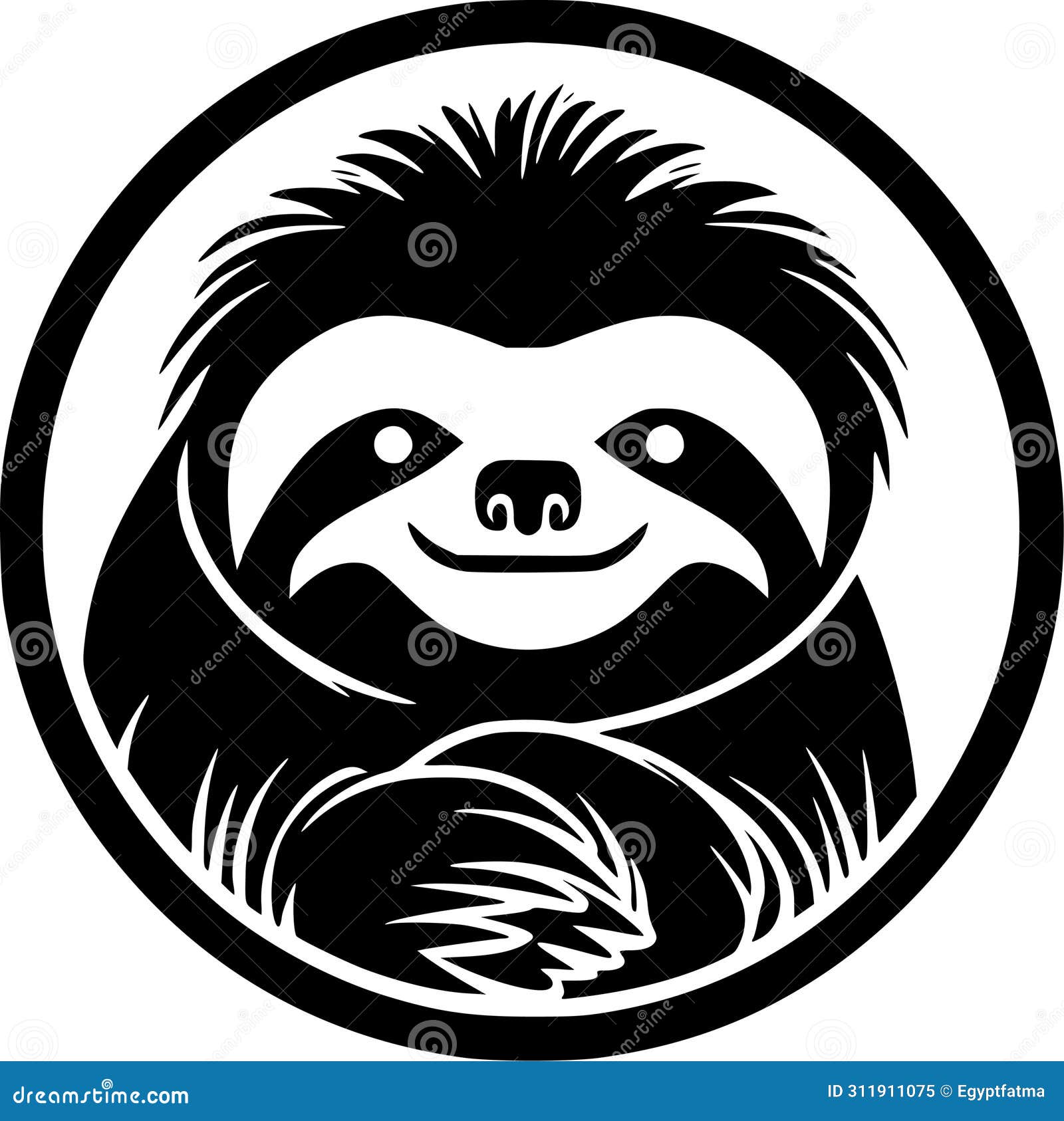 Sloth - Minimalist and Simple Silhouette - Vector Illustration Stock ...
