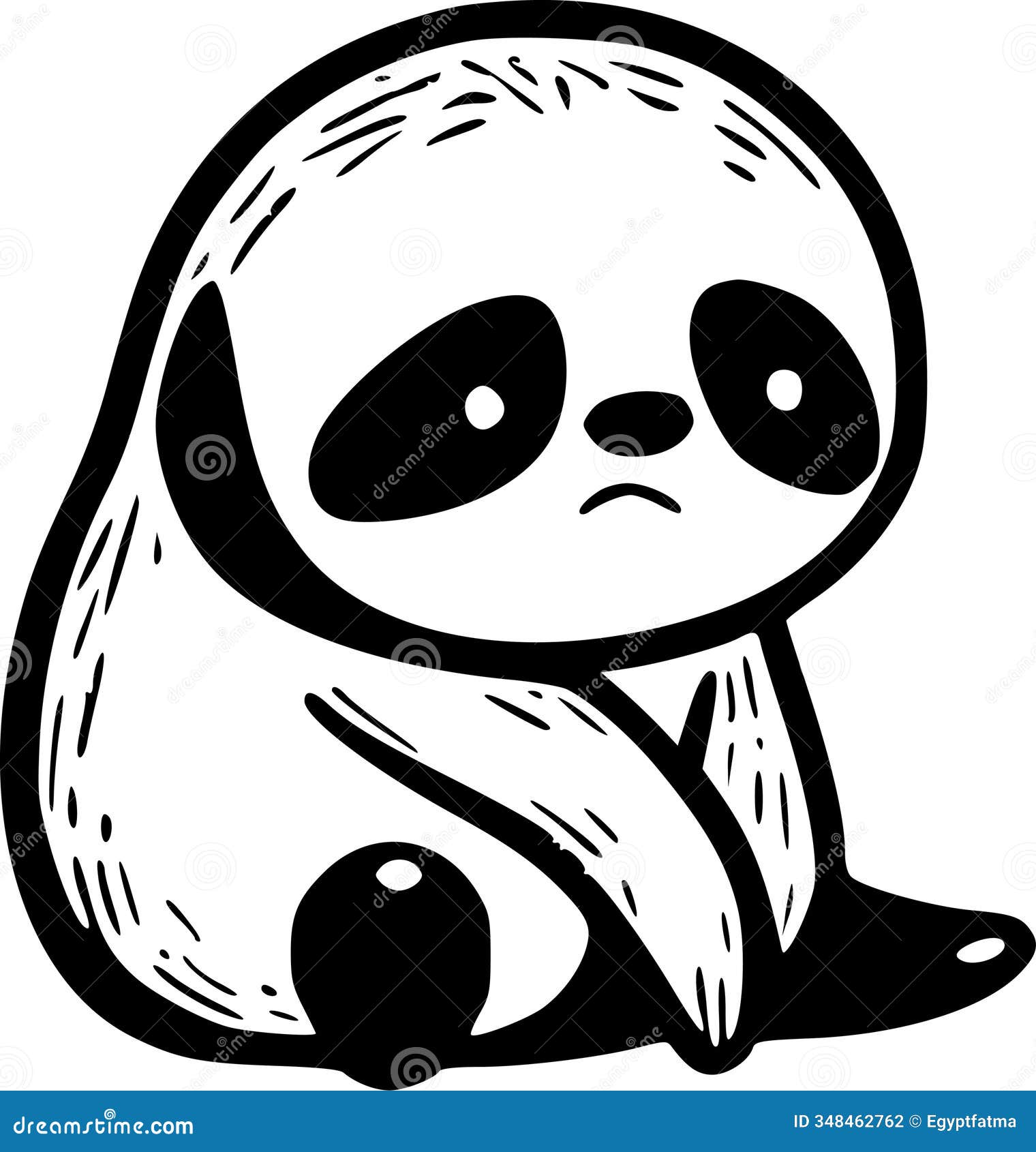 Sloth - Black and White Isolated Icon - Vector Illustration Stock ...