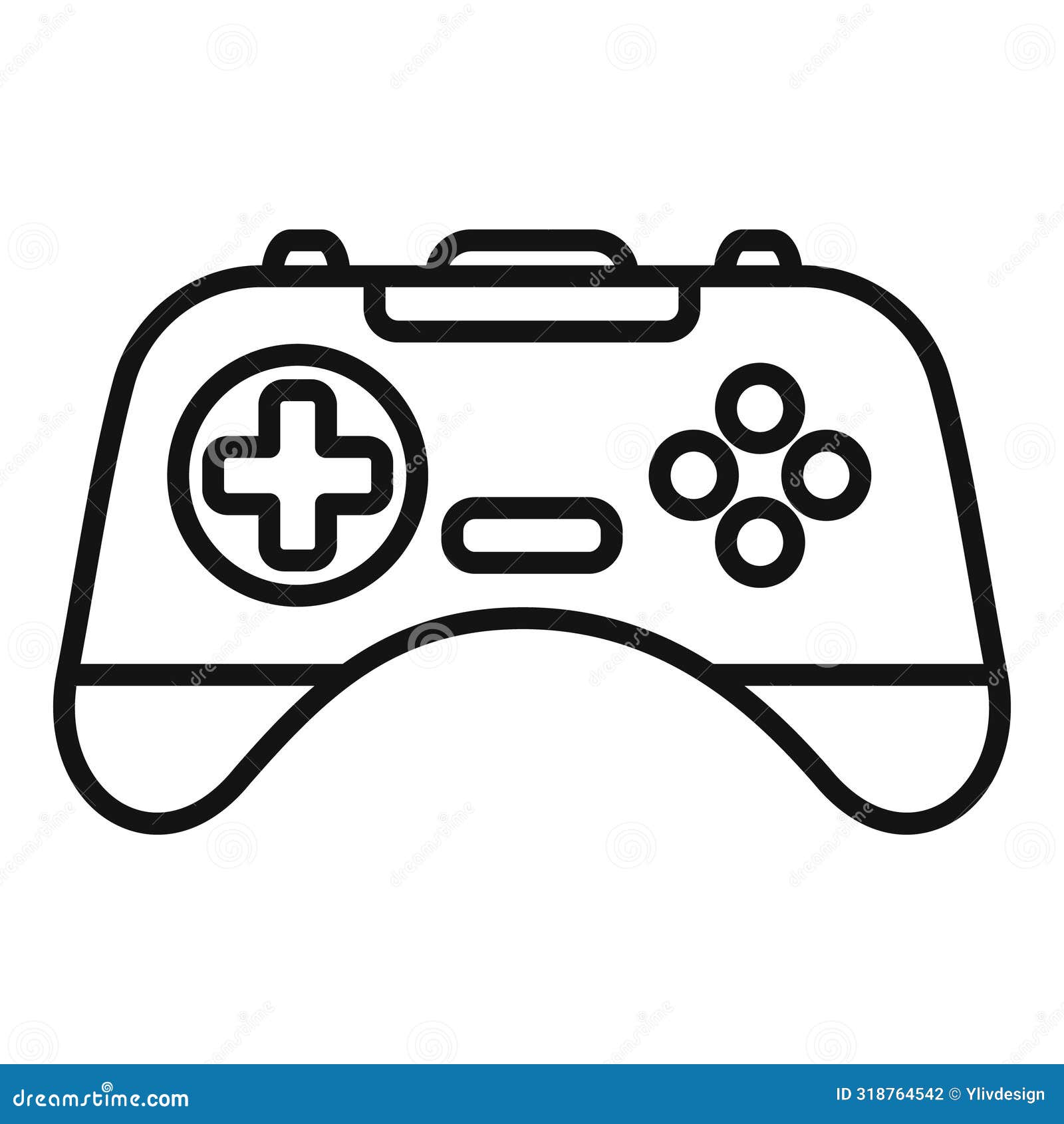 Line Art Illustration of a Game Controller Stock Illustration ...
