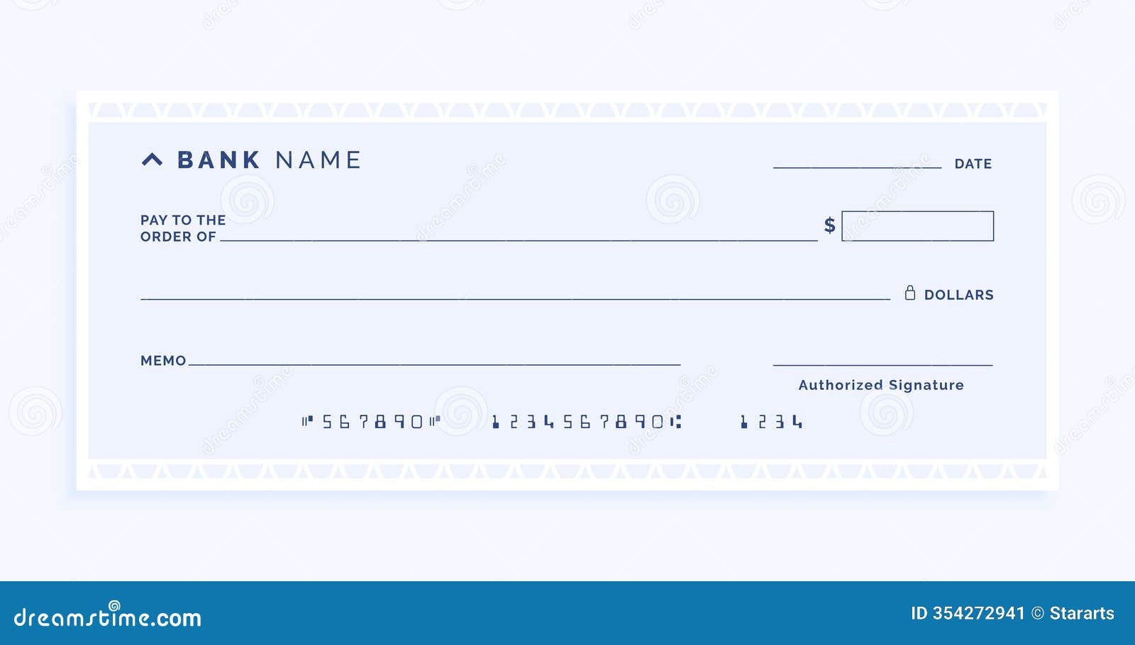 Simple Blank Bank Check, Cheque Document Template Stock Illustration ...