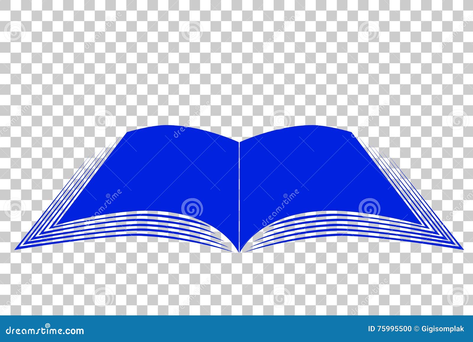 Simple Blank Blue Open Book Stock Vector - Illustration of bookn, place ...