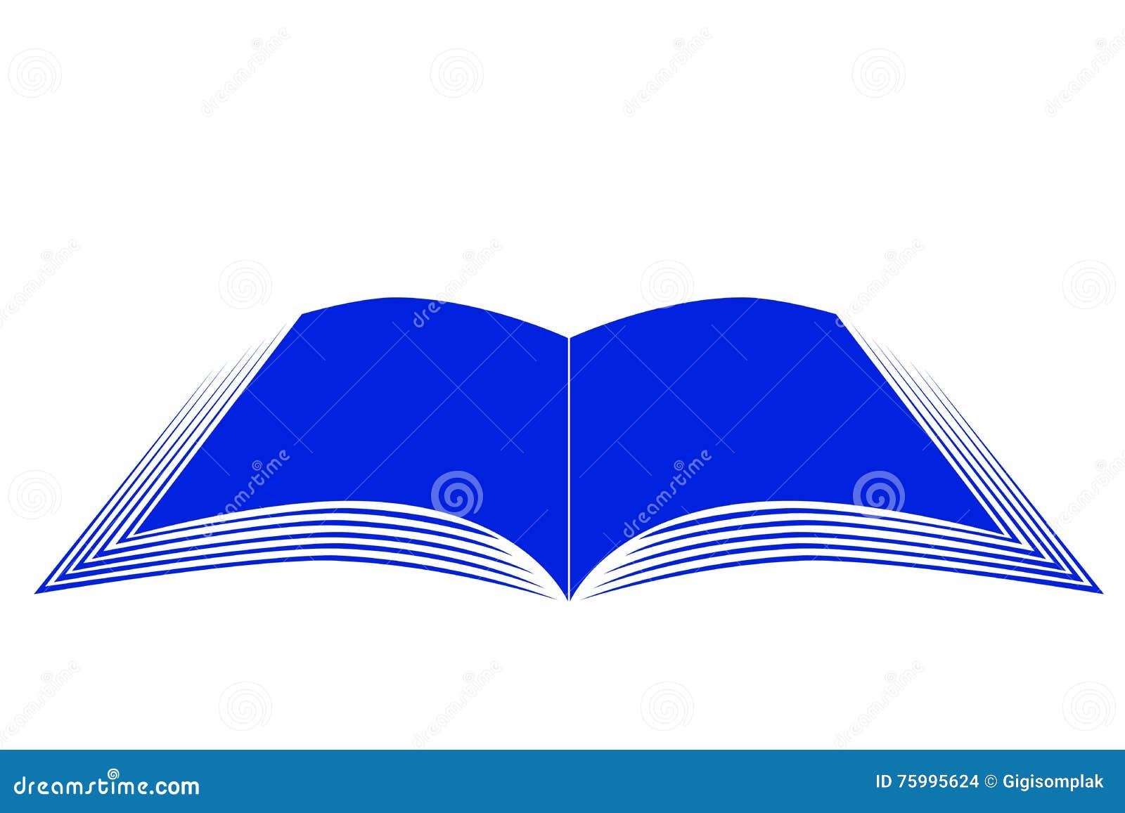 Simple Blank Blue Open Book Stock Vector - Illustration of hand ...
