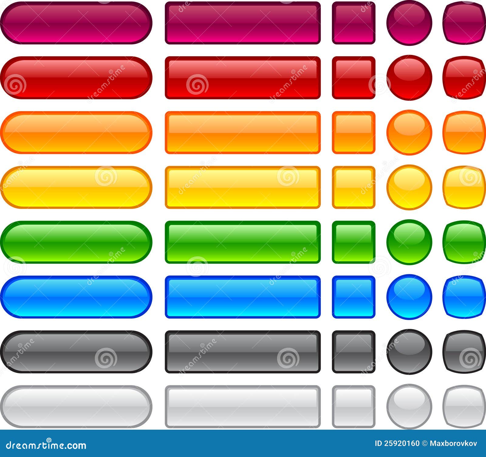 Simple blank buttons. stock vector. Illustration of plastic - 25920160