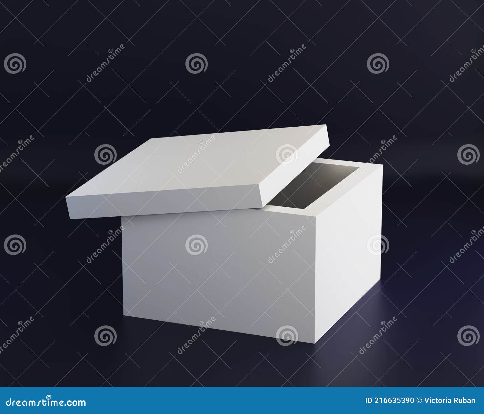 Simple Blank Cardboard Open Box with Lid Stock Illustration ...