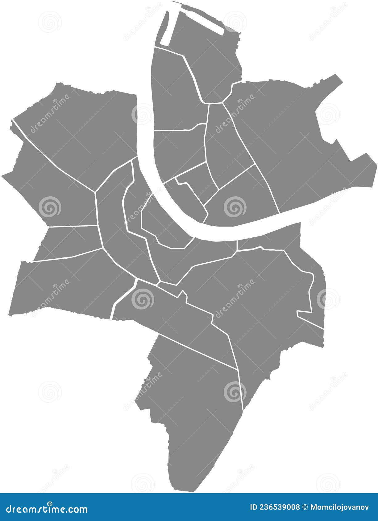 Gray Map Of Districts Of Essen, Germany Cartoon Vector | CartoonDealer ...