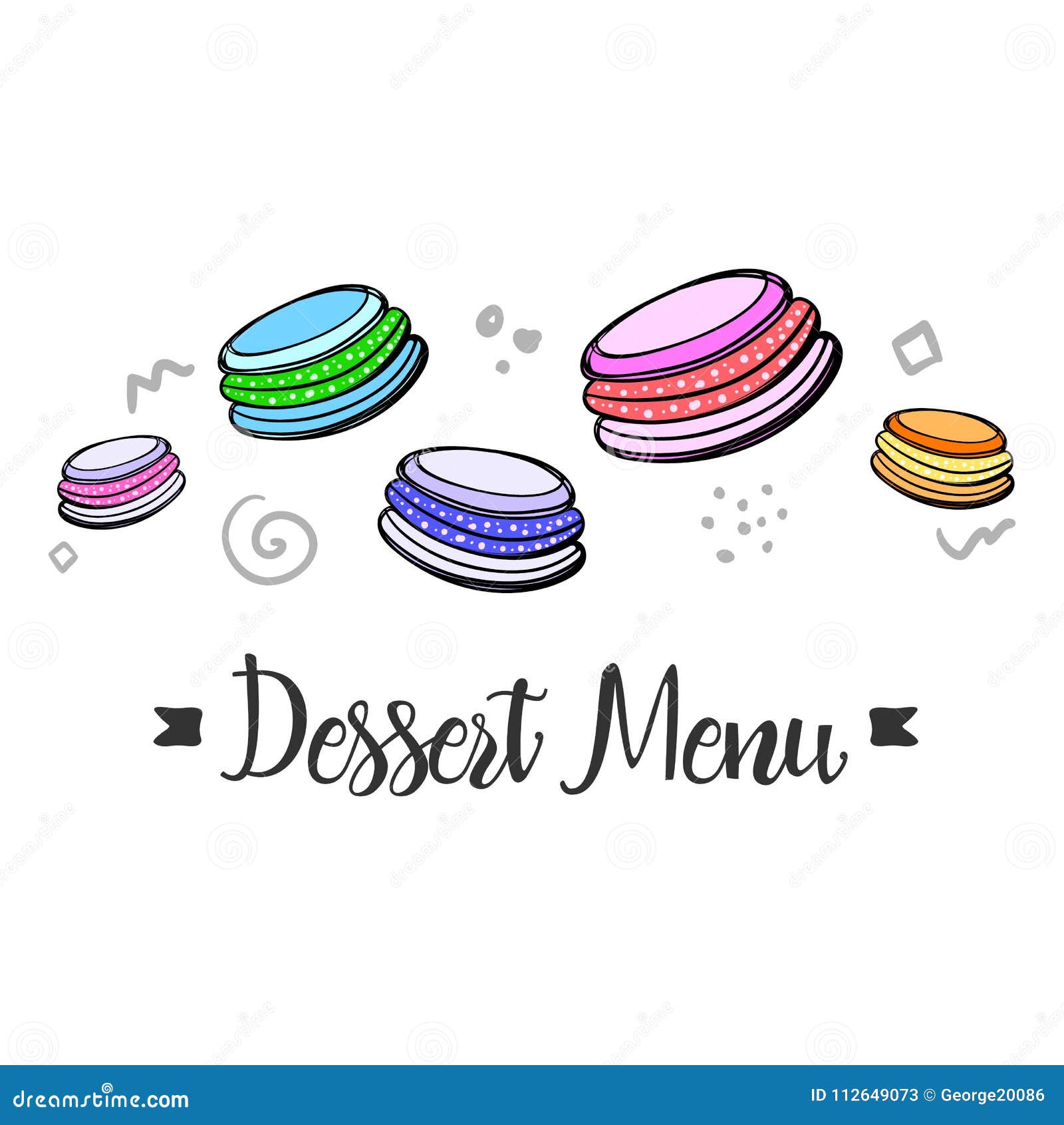 Simple Blank of Menu with Dessert Sweets. Stock Vector - Illustration ...