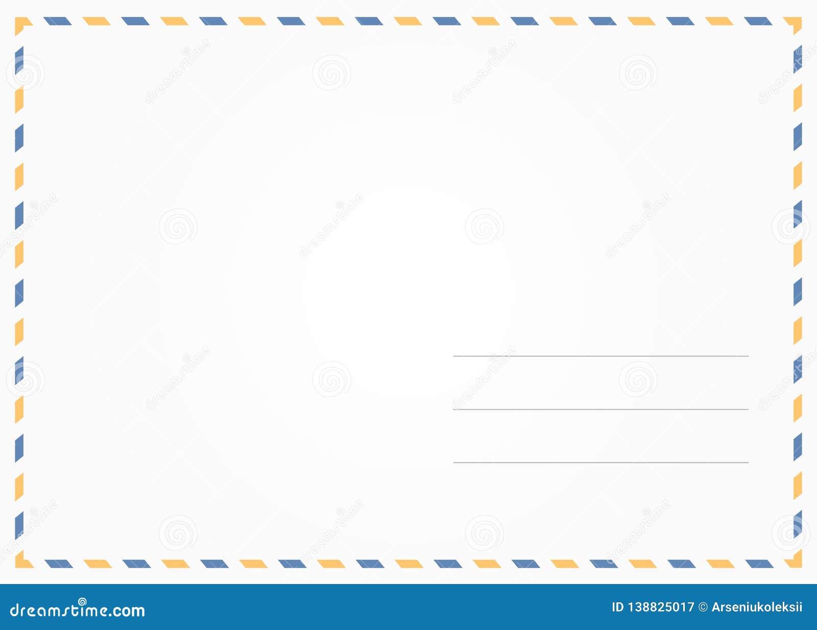 Simple Blank Postcard Back Illustration for Design Stock Vector ...