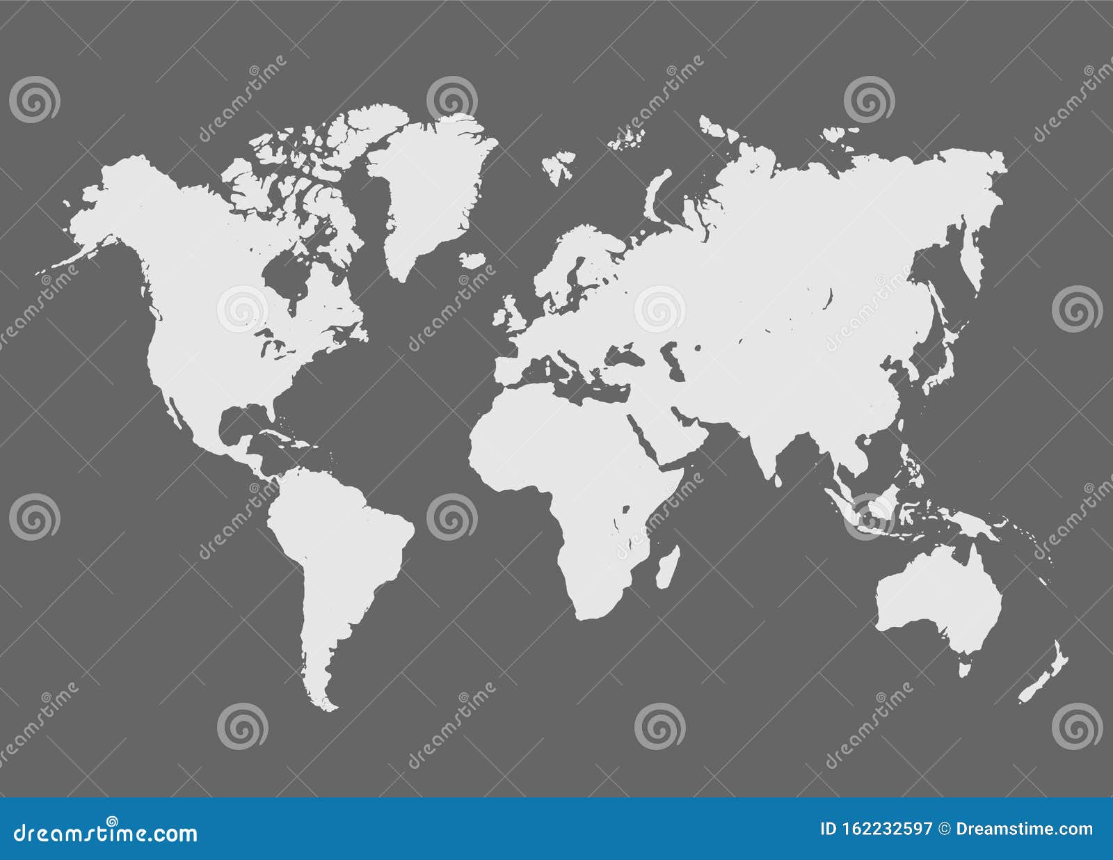 Simple Blank Vector World Map. Modern Style Simple Blank Stock Vector ...
