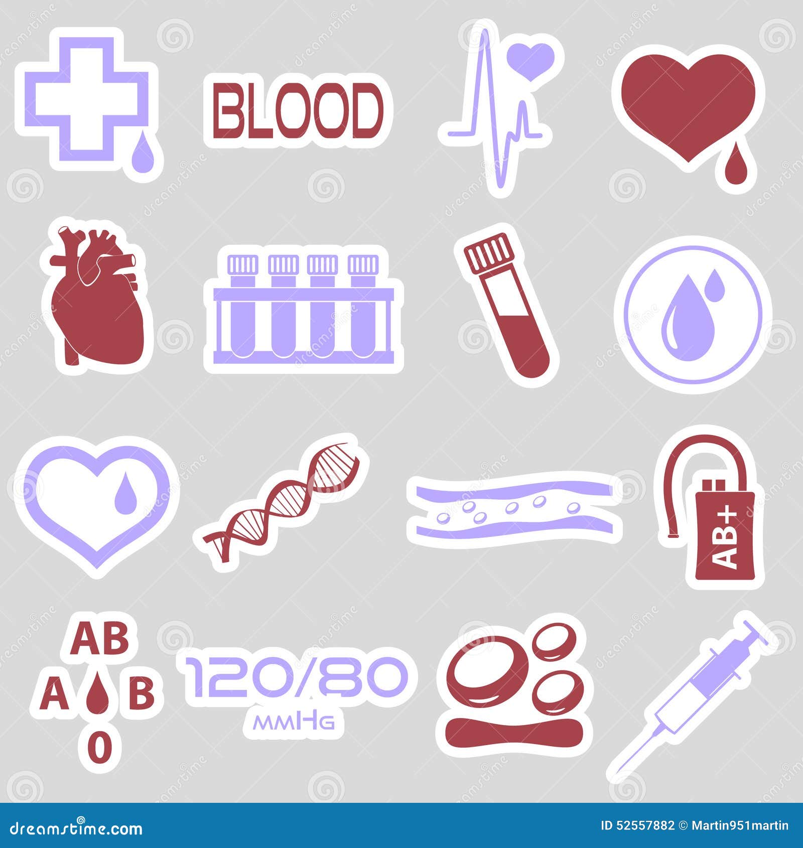 16 Simple Blood Vector Stickers Set | CartoonDealer.com #52557882