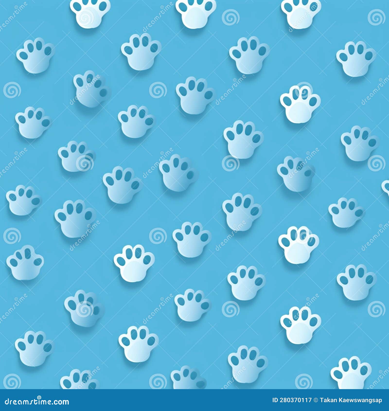 Simple Blue Background for a Website, Dog Paws - Generative Ai ...