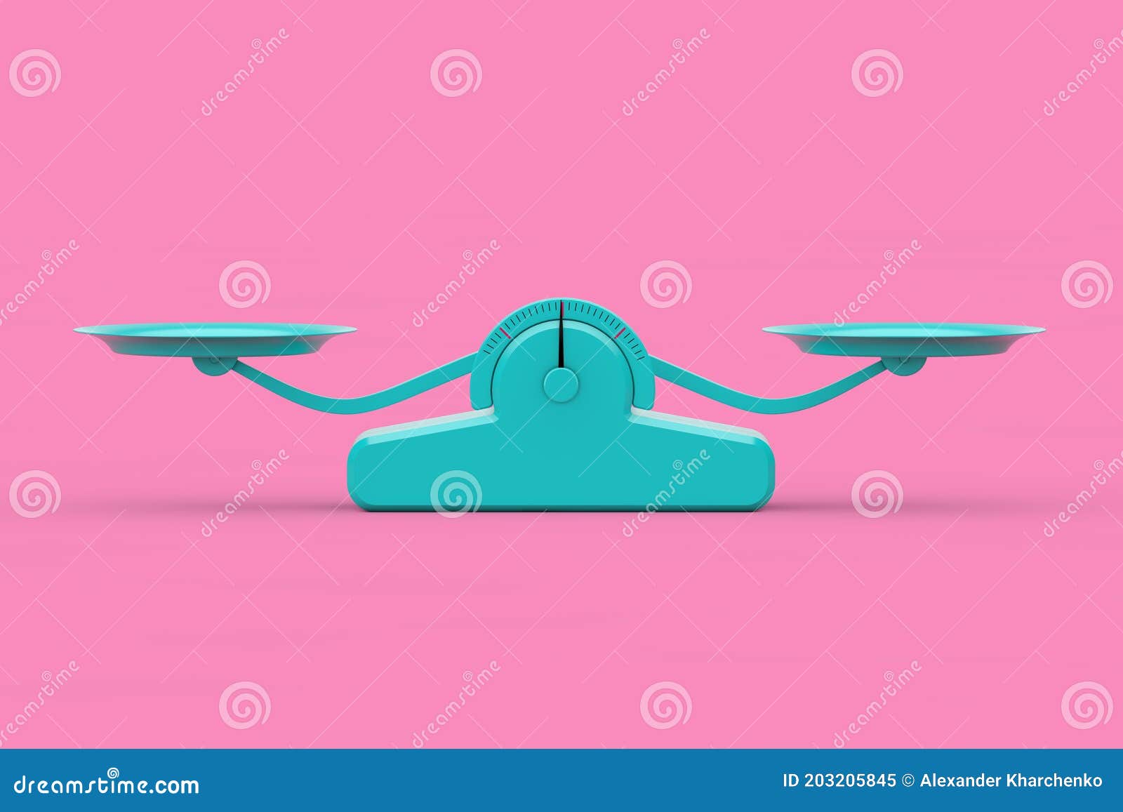 Simple Blue Balance Scale in Duotone Style. 3d Rendering Stock ...