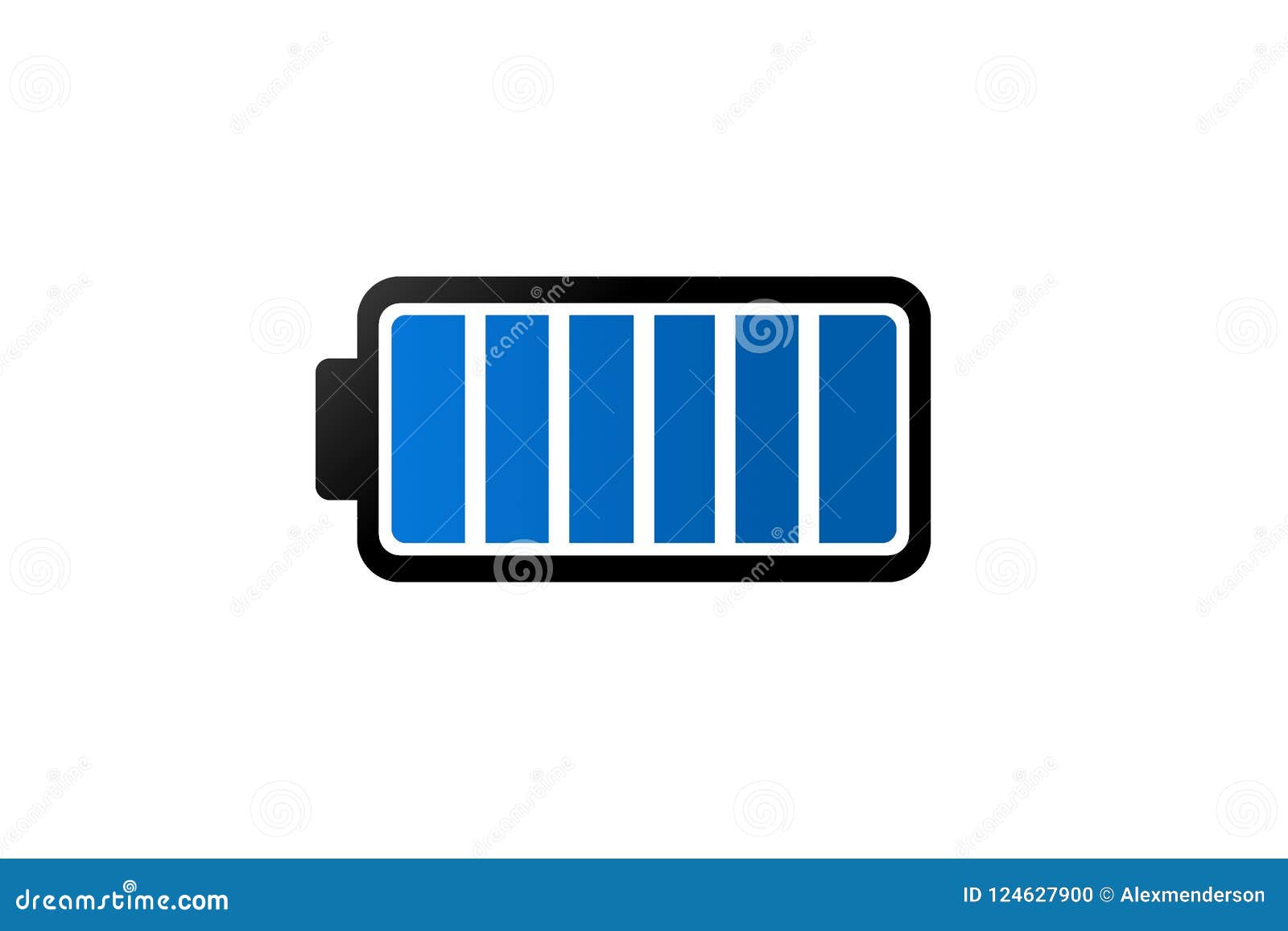 A Simple Blue Battery Icon Isolated on a White Background Stock Photo ...