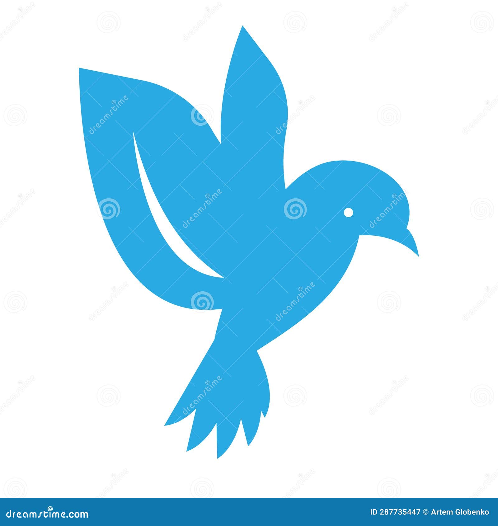 Simple Blue Bird Logo on a White Background. Stock Vector ...