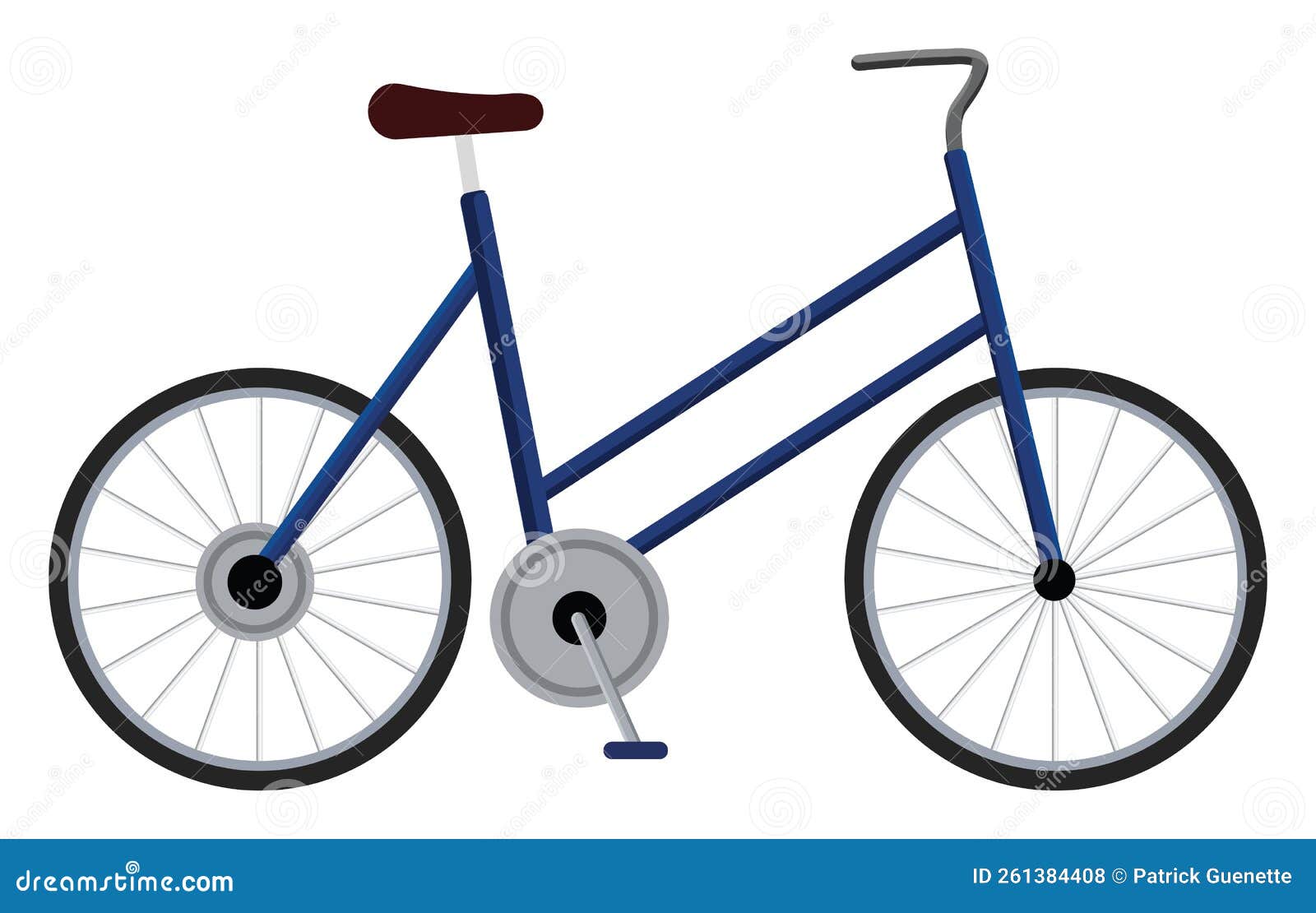 Simple blue bycicle, icon stock vector. Illustration of sport - 261384408