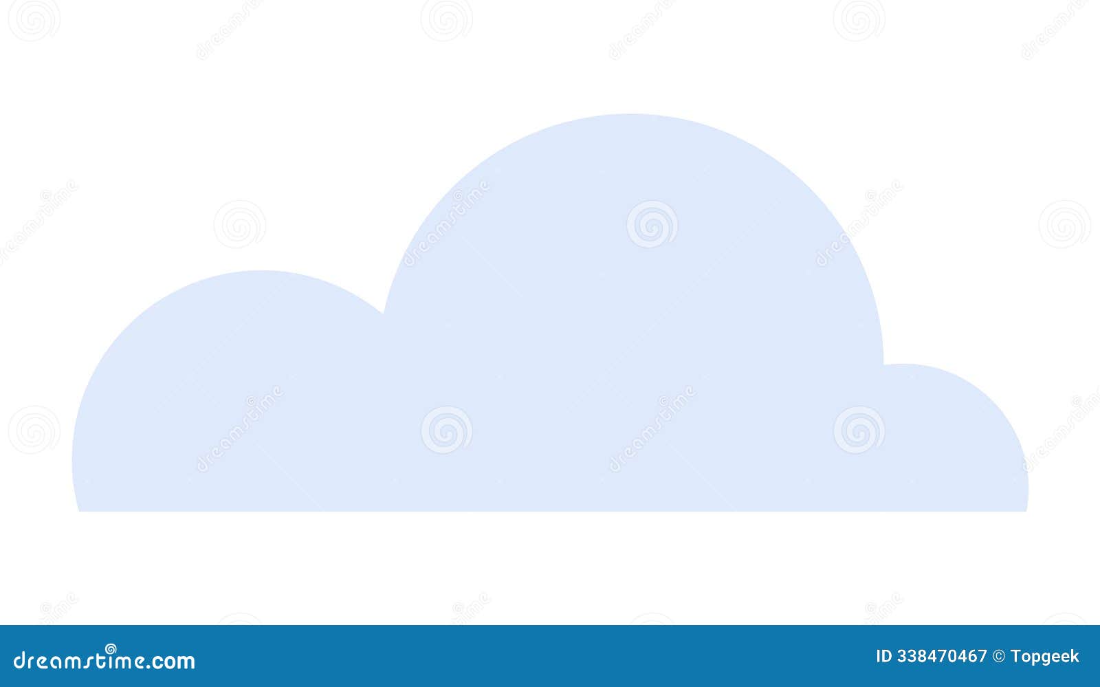 Simple Blue Cloud Shape in Minimalist Vector Art Stock Illustration ...