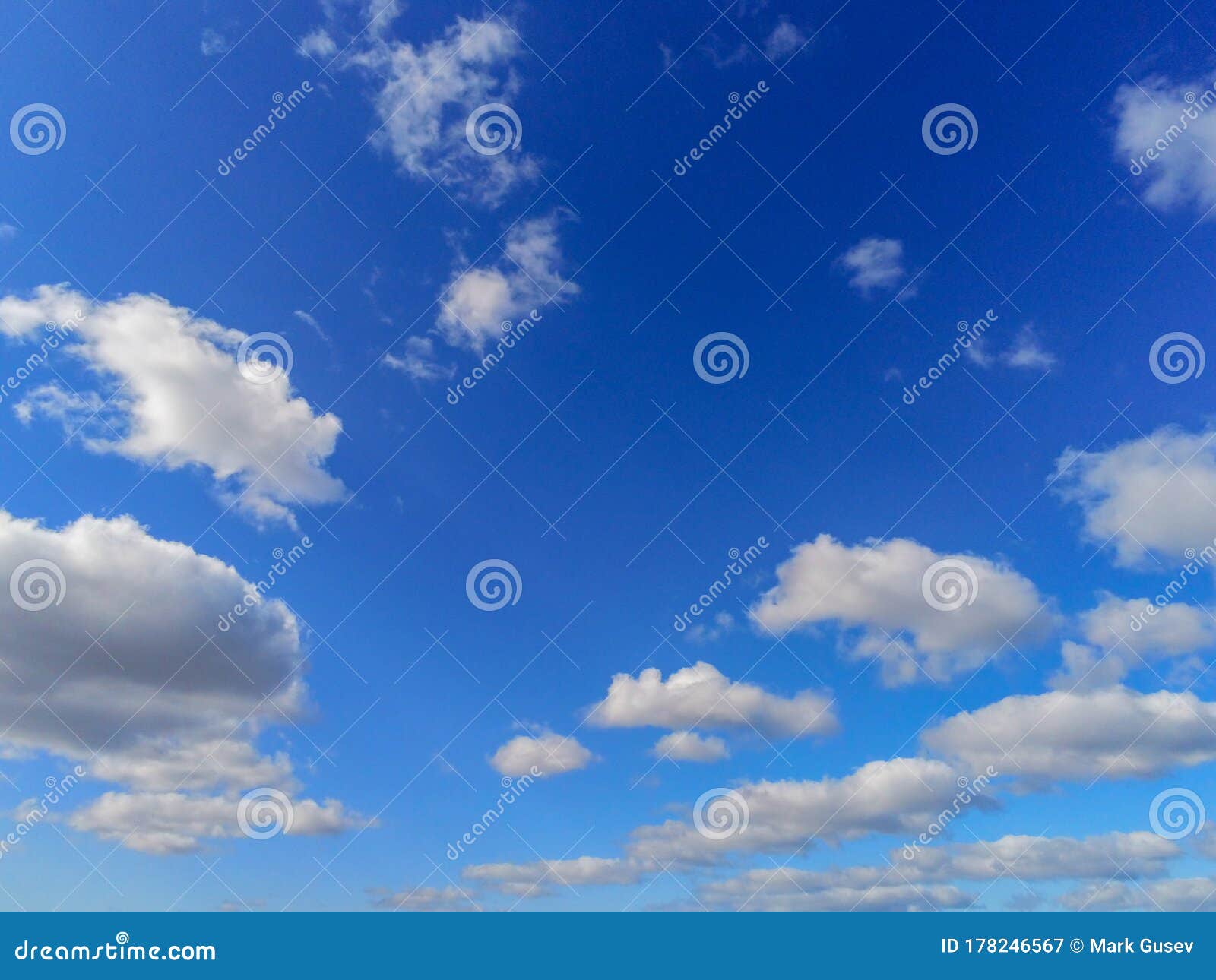 Simple Blue Cloudy Sky Background. Stock Image - Image of beauty, view ...