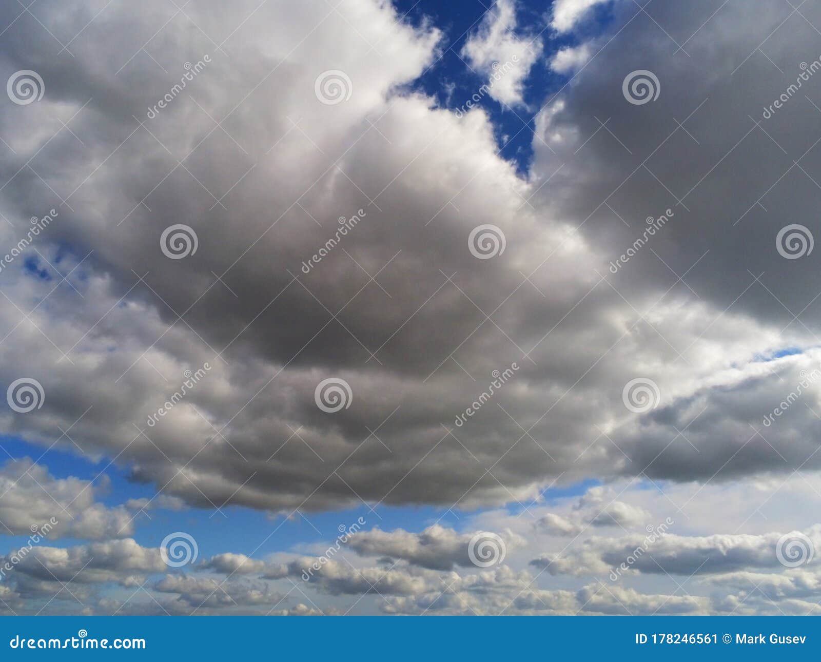 Simple Blue Cloudy Sky Background. Stock Image - Image of cloudy ...