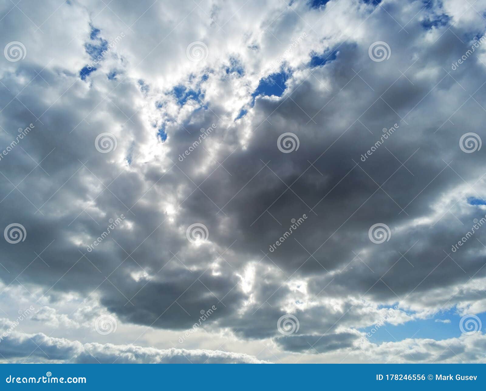 Simple Blue Cloudy Sky Background. Stock Photo - Image of environment ...