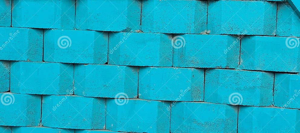 Simple Blue Color Brick Texture Background Stock Photo - Image of ...