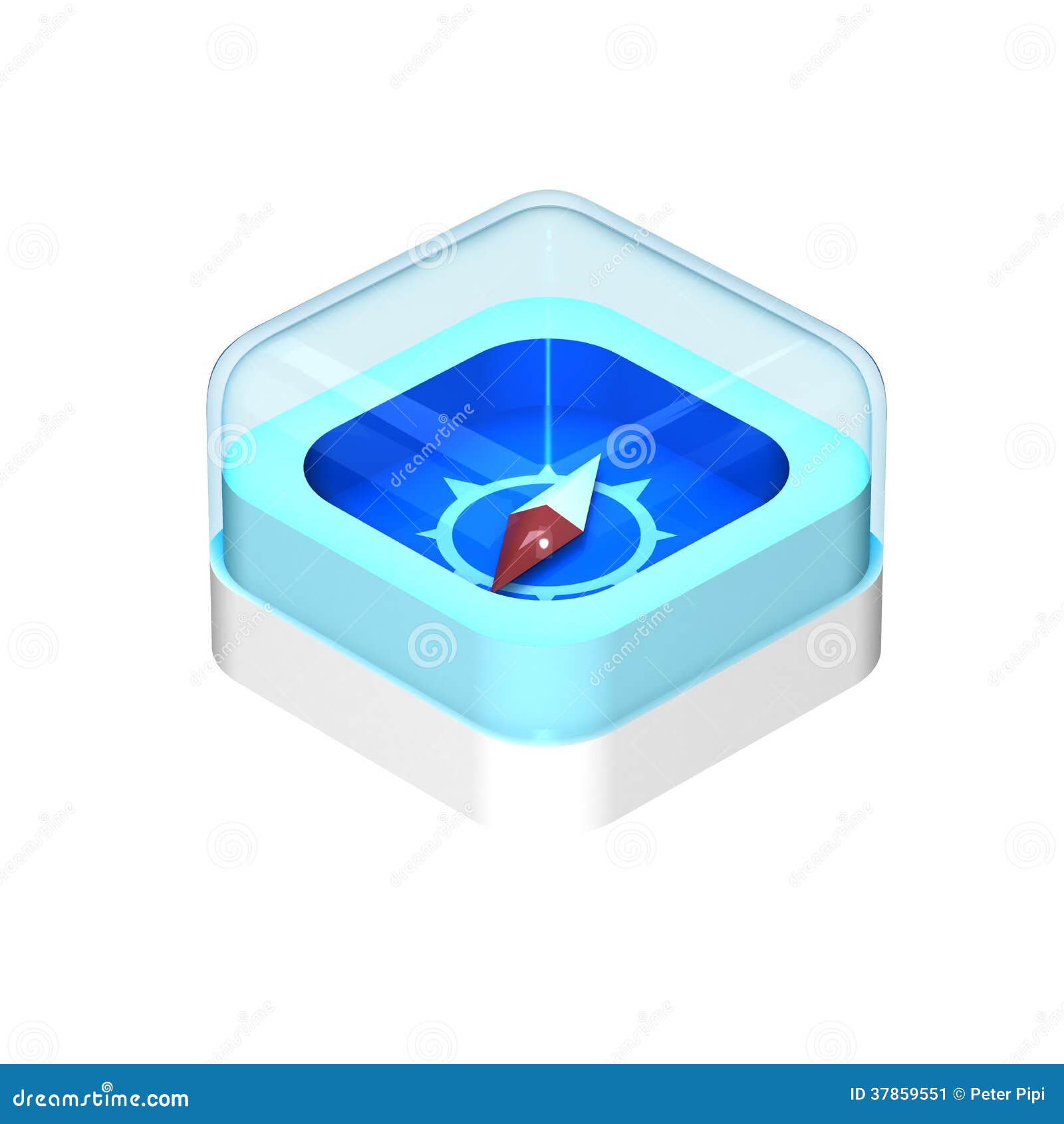 Simple Blue Compass Navigation Isolated on White Stock Image ...