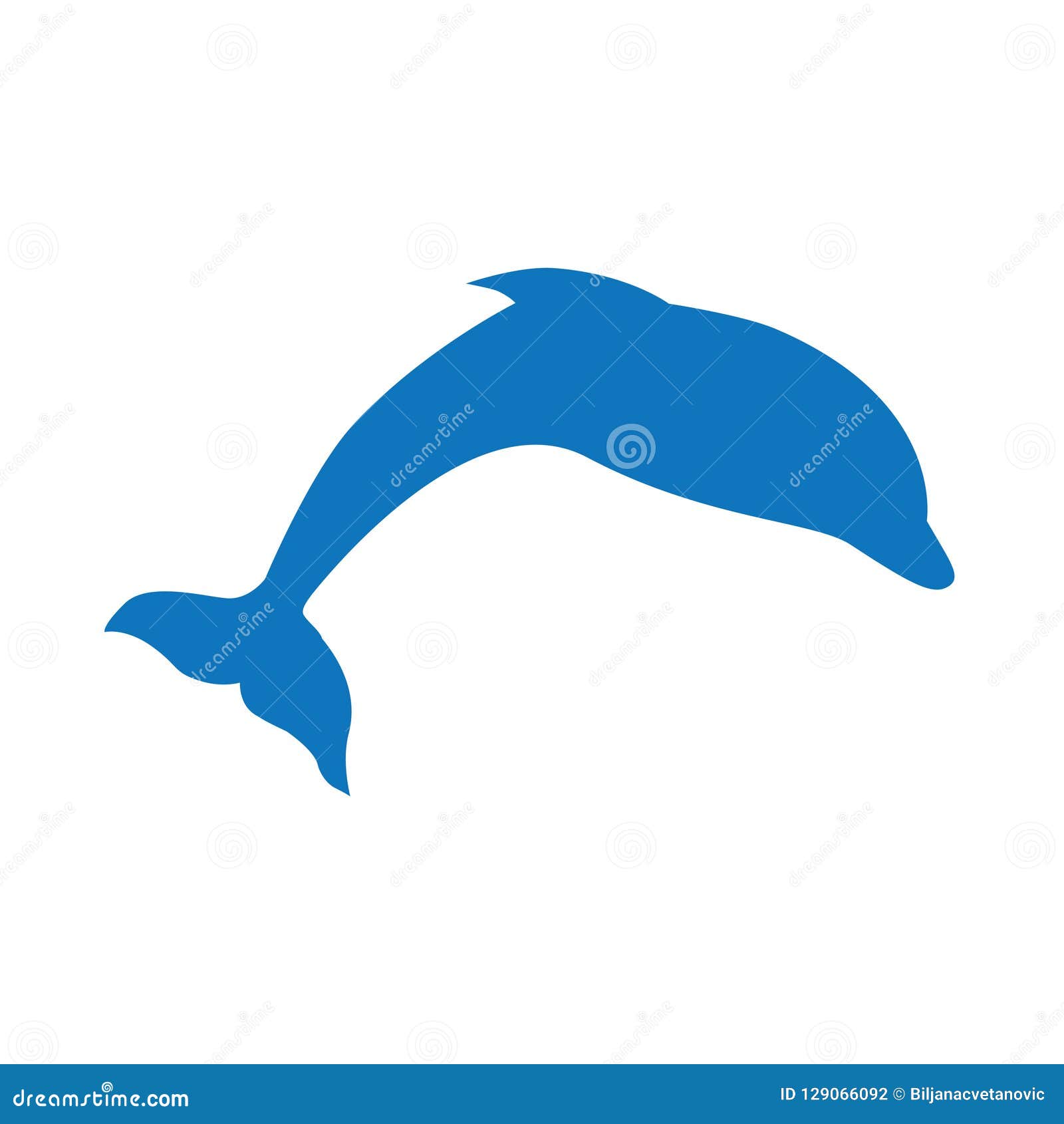 Blue dolphin stock vector. Illustration of splash, icon - 129066092