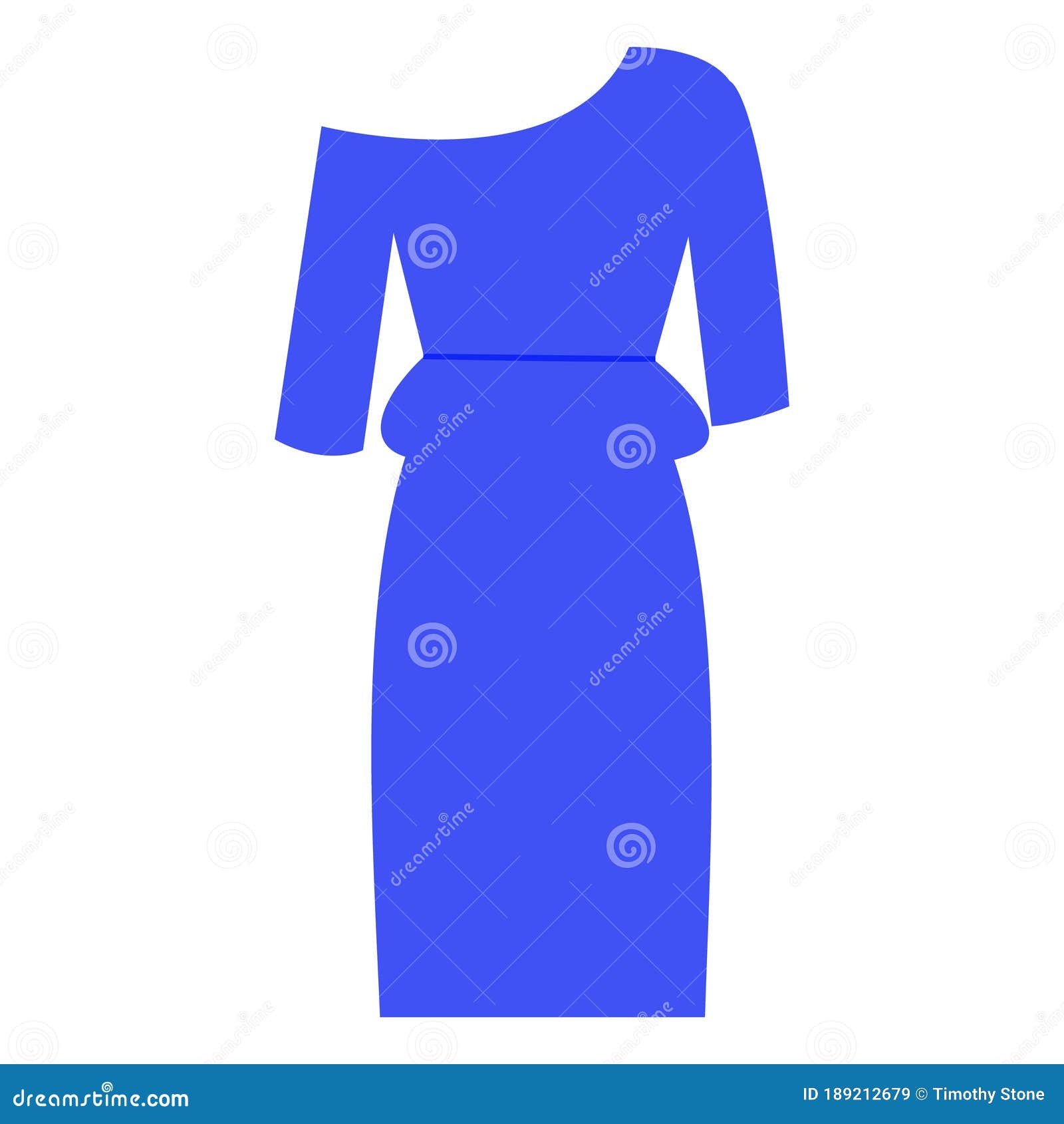 Simple Blue Dress on Pure White Backdrop Stock Vector - Illustration of ...