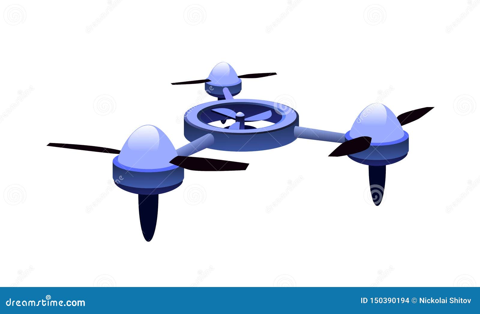 Simple blue drone stock vector. Illustration of plastic - 150390194