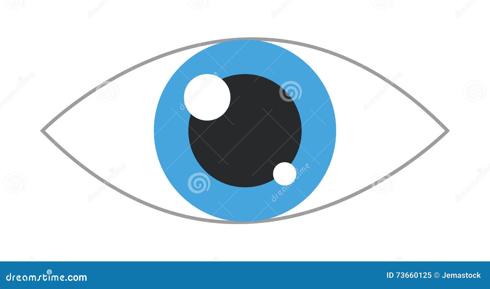 Simple blue eye icon stock illustration. Illustration of light - 73660125